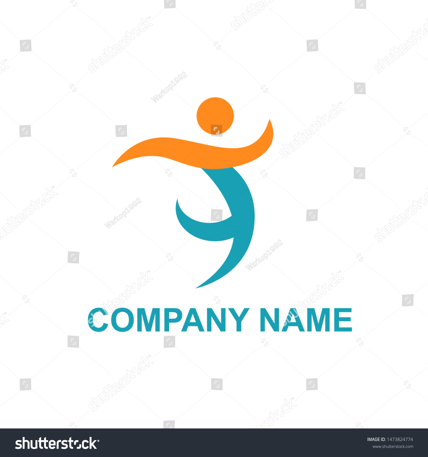 Person Running Logo Vector Template Stock Vector (Royalty Free ...