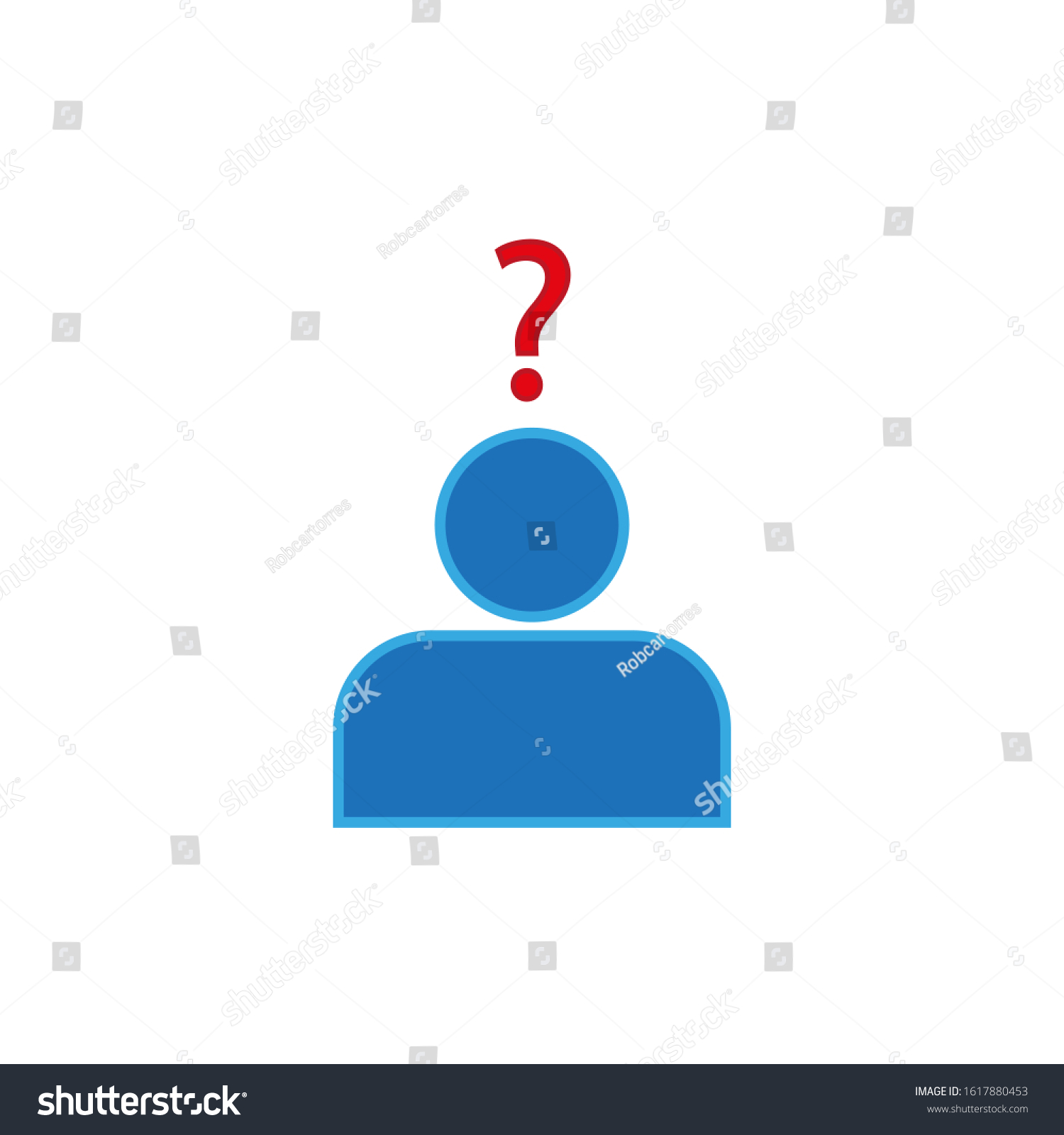 Person Shaped Vector Icon Question Mark: vector de stock (libre de ...