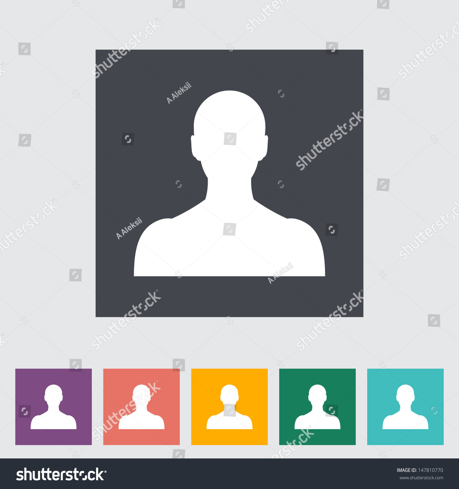 Person Single Flat Icon. Vector Illustration. - 147810770 : Shutterstock