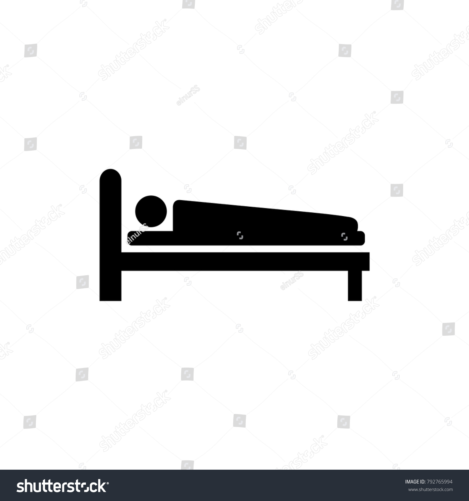 Person Sleeping On Bed Vector Icon Stock Vector (Royalty Free ...