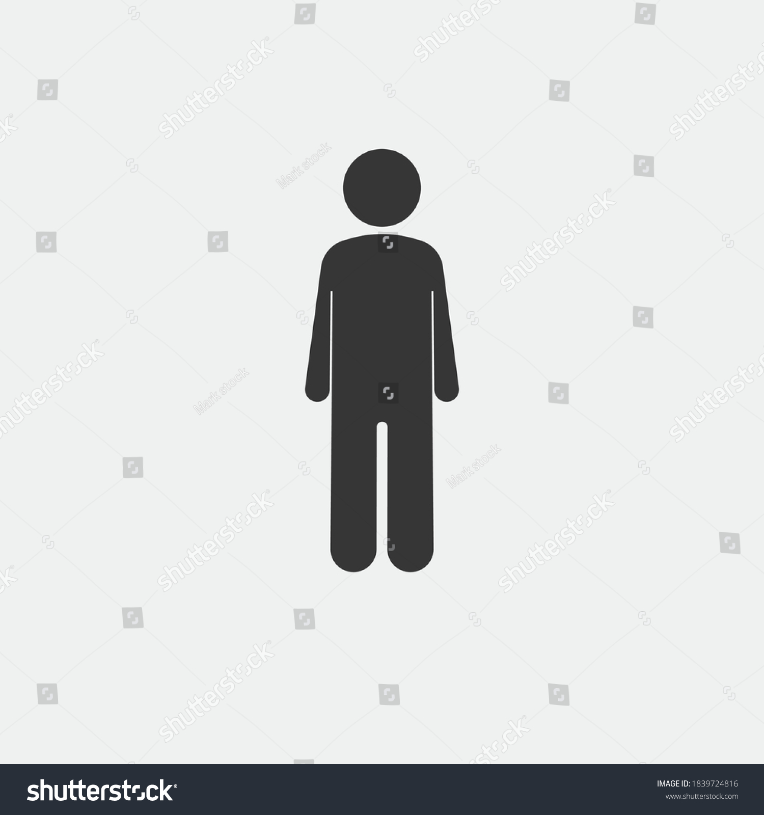 Person Standing Vector Icon Man Stock Vector (Royalty Free) 1839724816