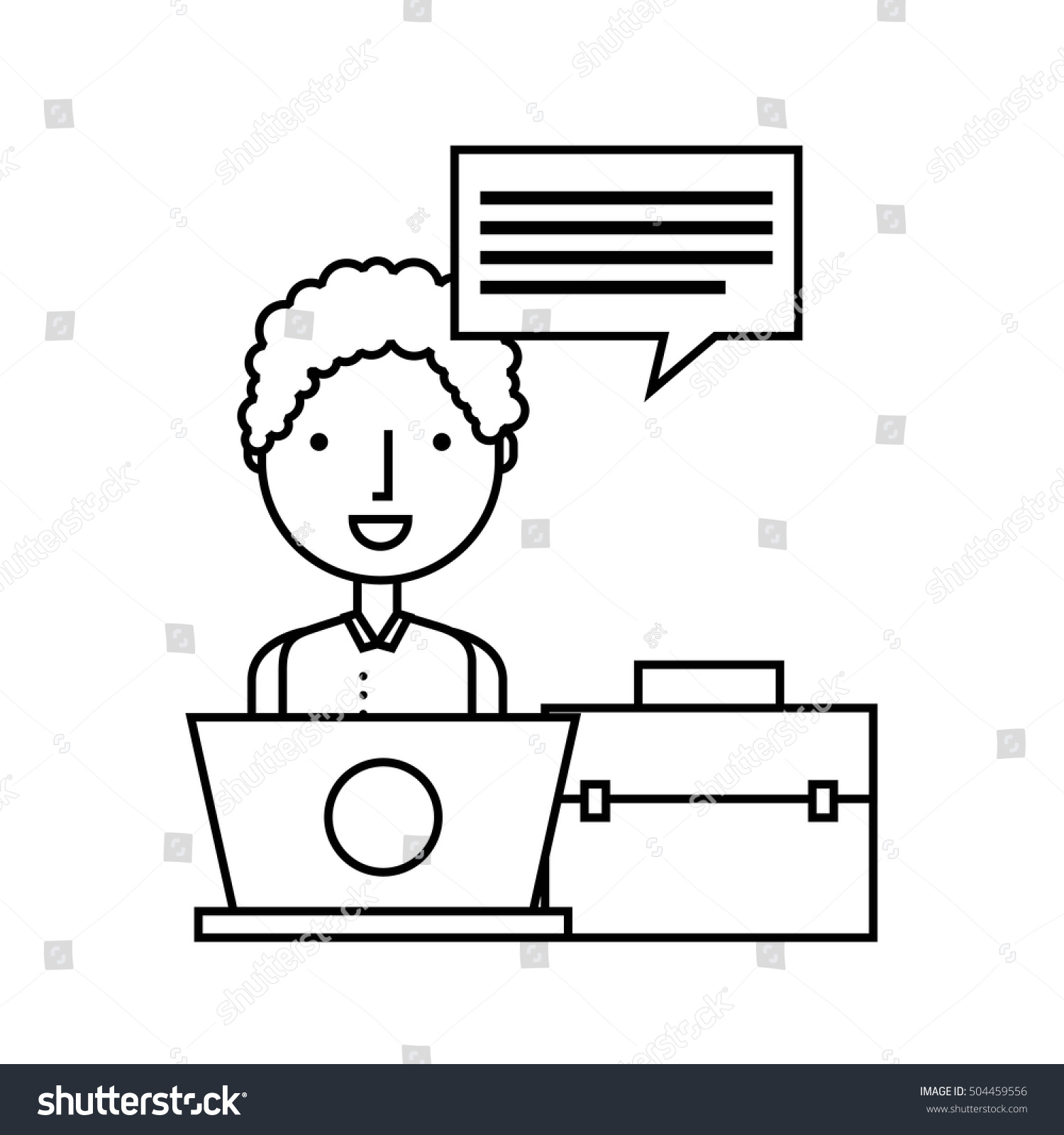 Person User Laptop Computer Vector Illustration Stock Vector (Royalty ...