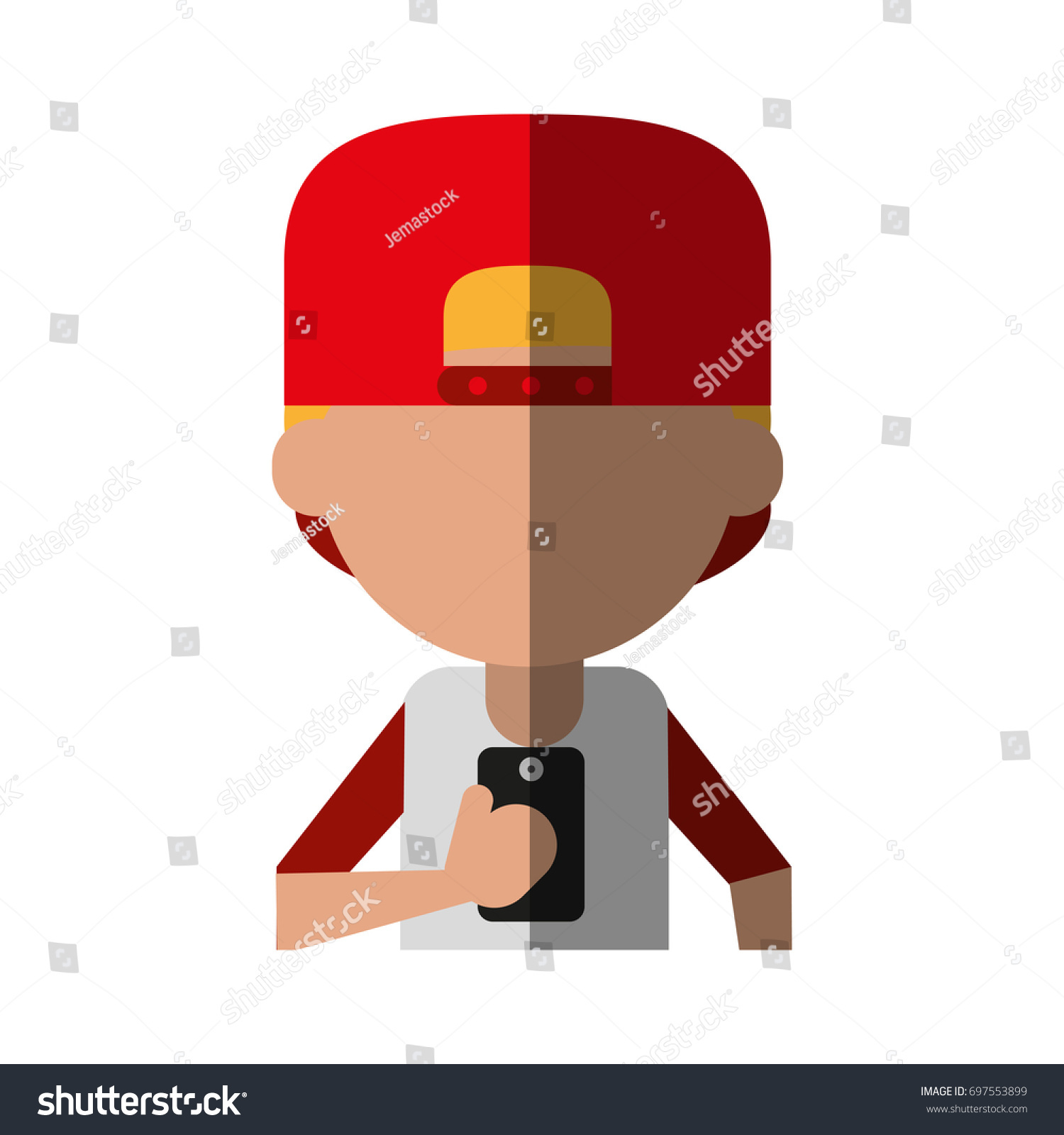 Person Using Phone Icon Image Stock Vector (Royalty Free) 697553899 ...