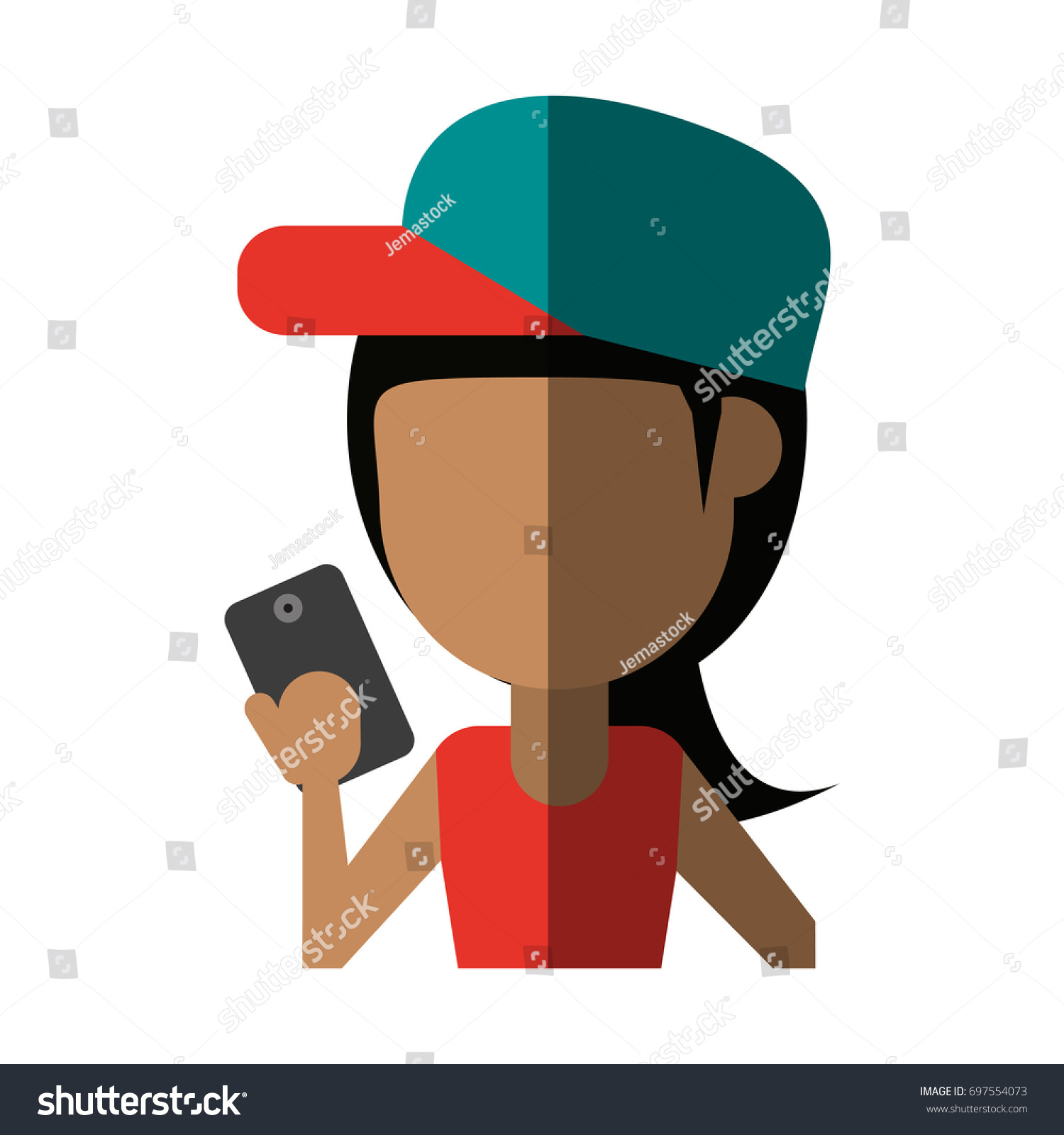 Person Using Phone Icon Image Stock Vector (Royalty Free) 697554073 ...
