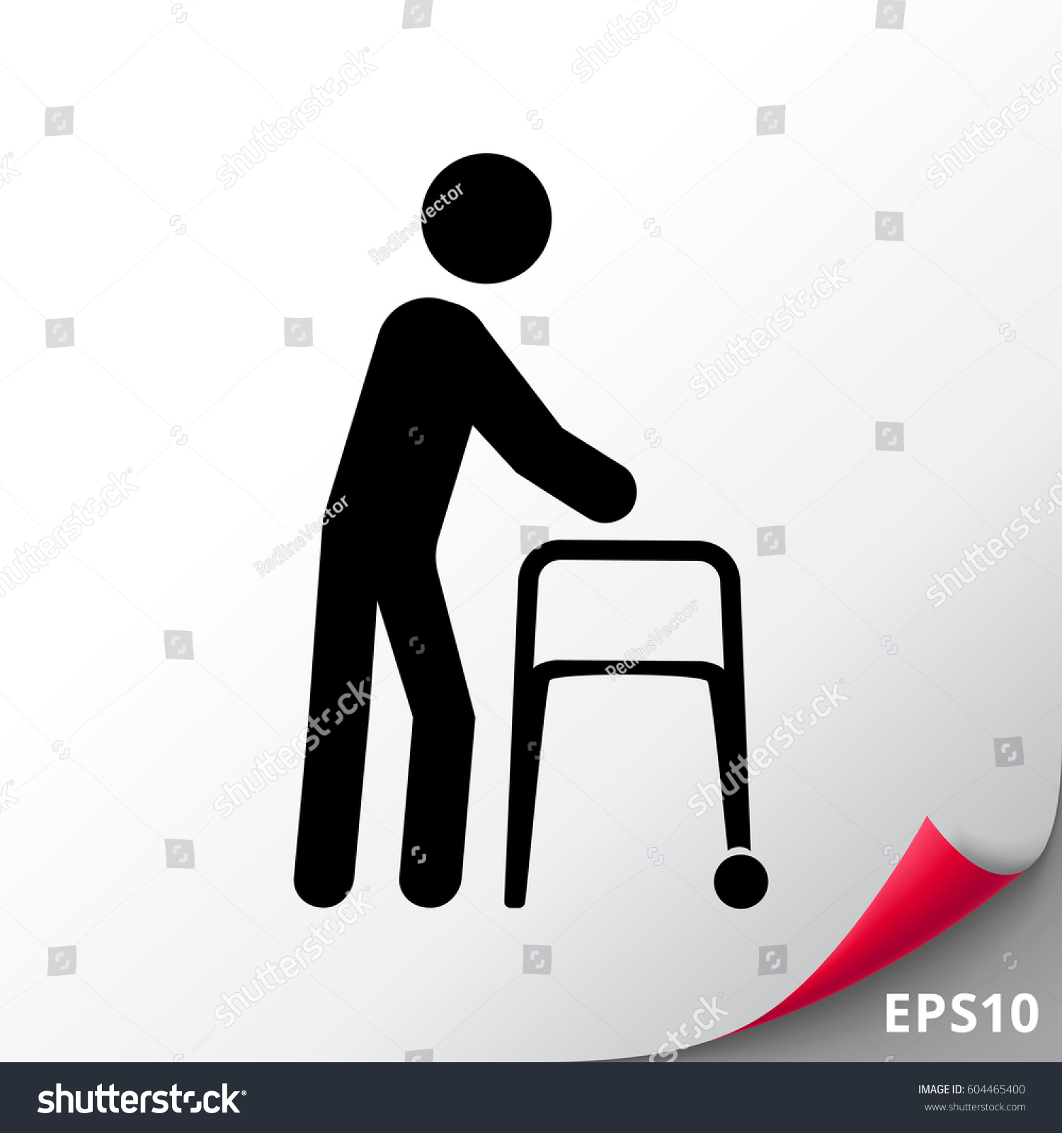Person Walker Icon Stock Vector (Royalty Free) 604465400
