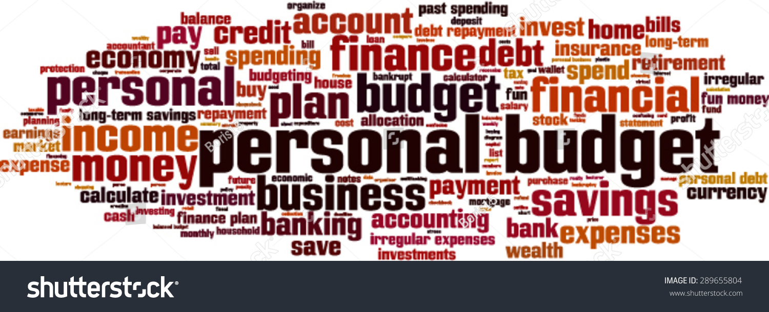 Personal Budget Word Cloud Concept Vector Stock Vector (Royalty Free ...