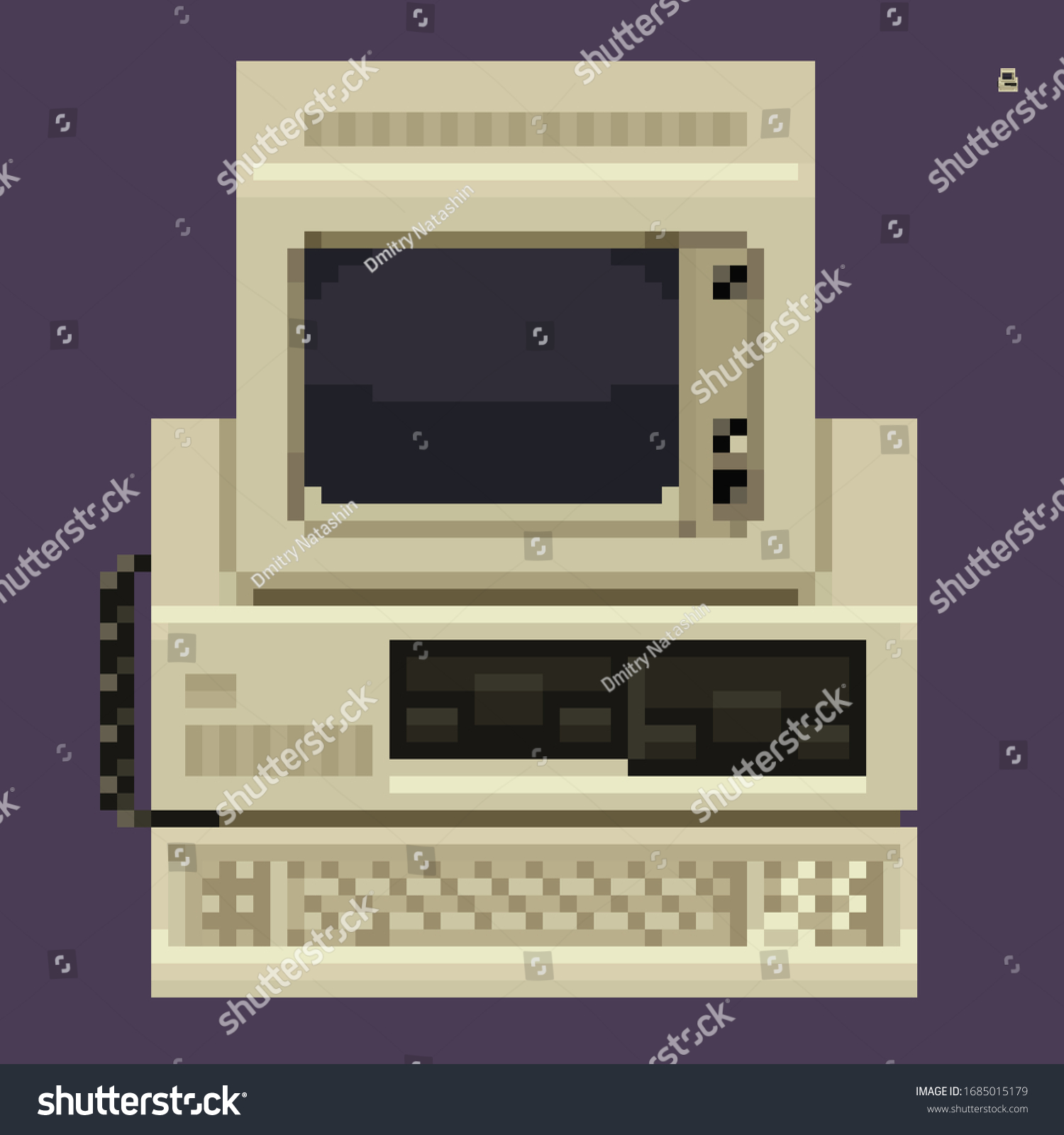Personal Computer 80s Pixel Art Illustration Stock Vector (Royalty Free ...
