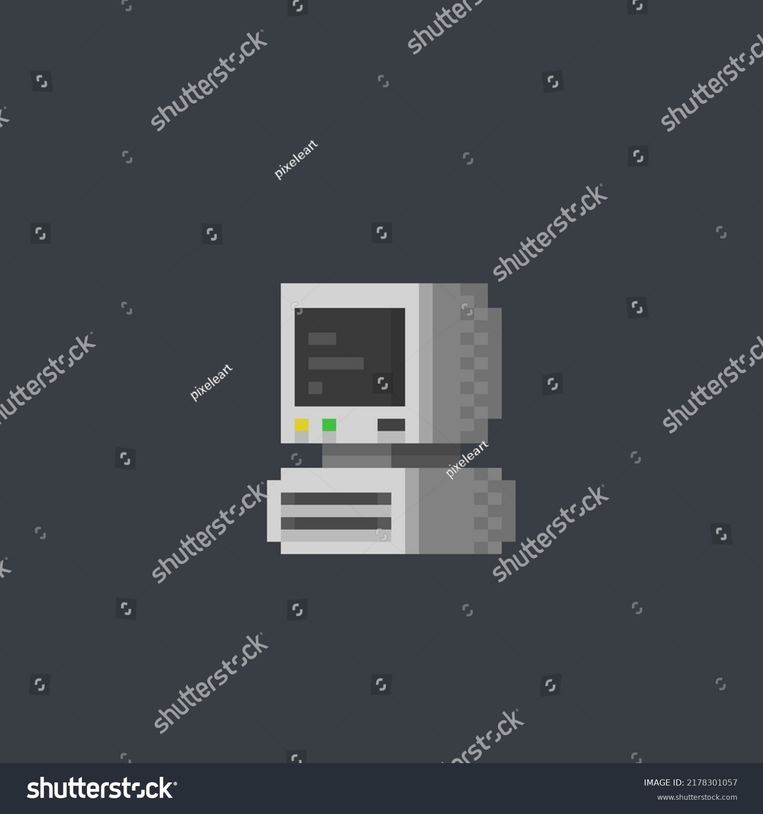Personal Computer Pixel Art Style Stock Vector (Royalty Free ...