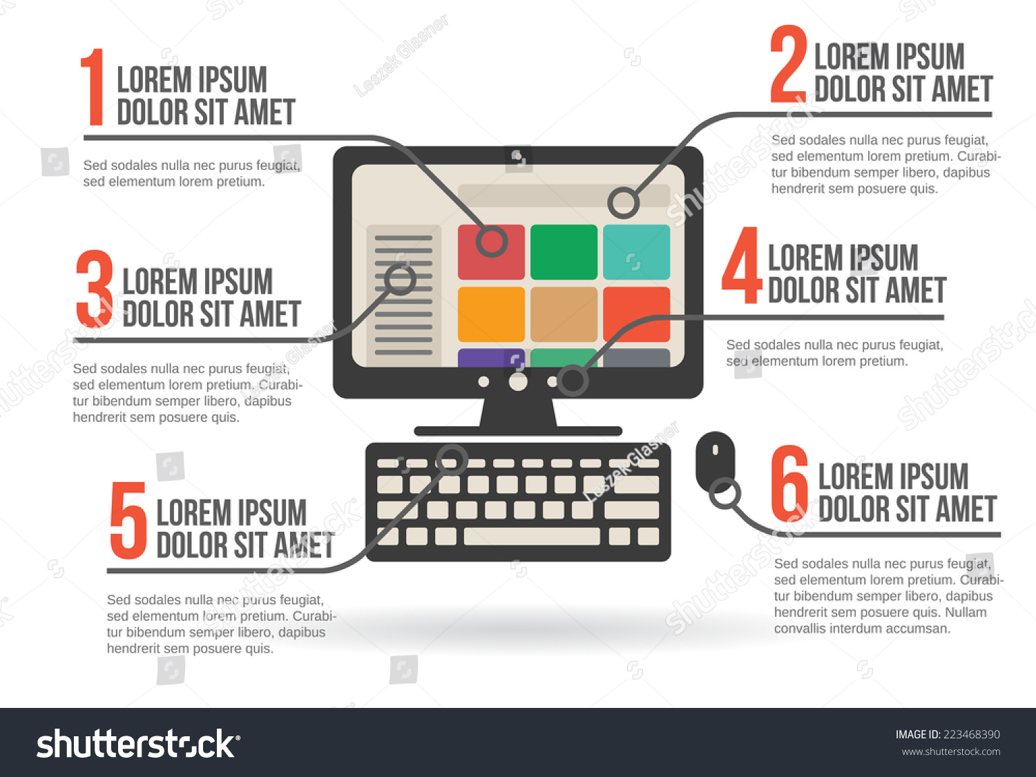 Personal Computer Infographic Vector Illustration Stock Vector (Royalty ...
