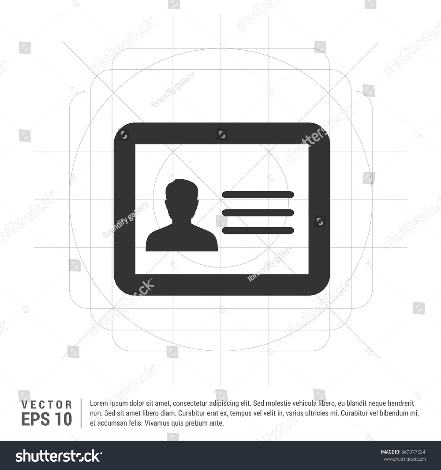 Personal Id Card Icon Stock Vector (Royalty Free) 569077534 | Shutterstock