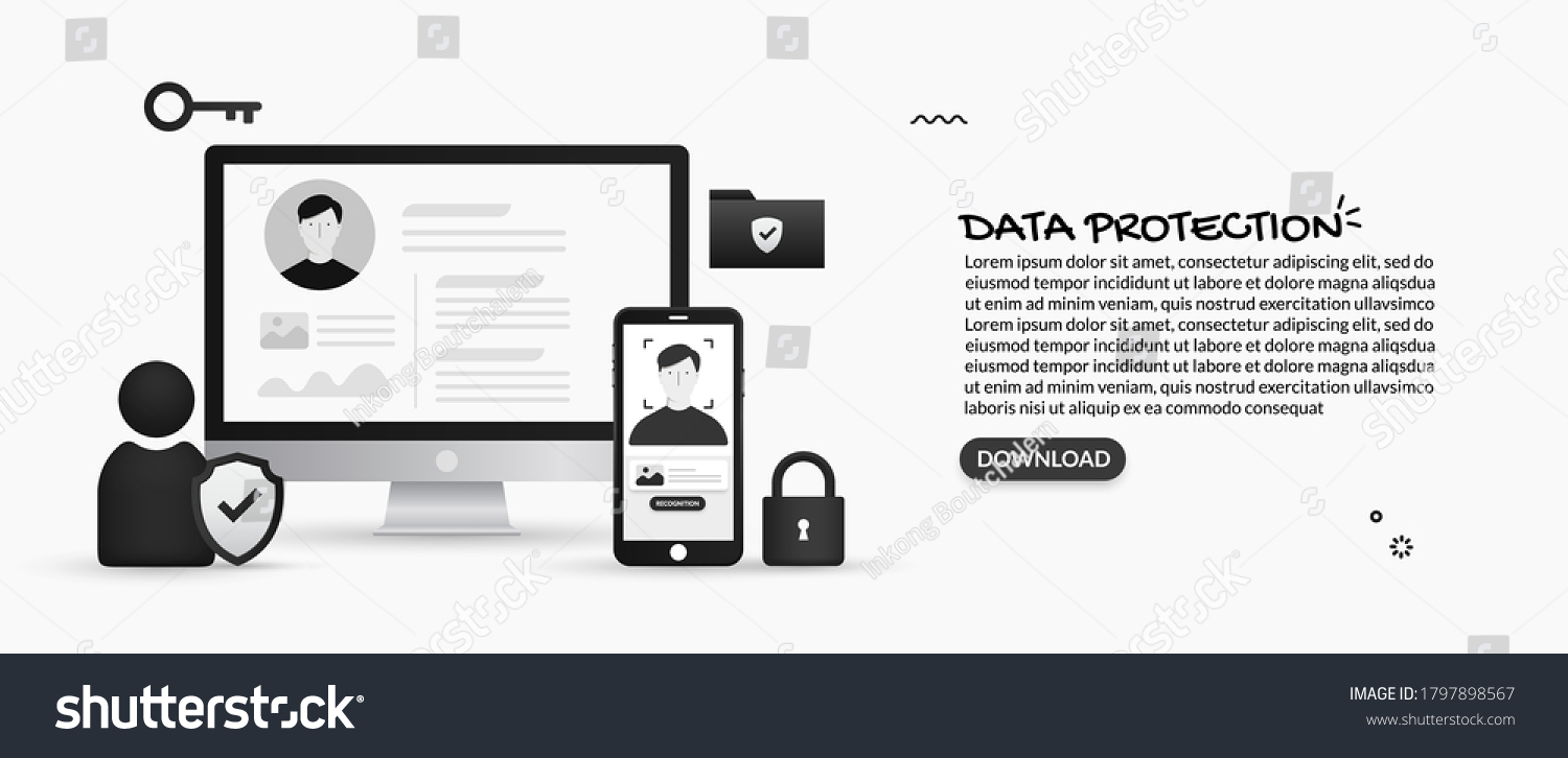 Personal Information Security Data Protection System Stock Vector ...