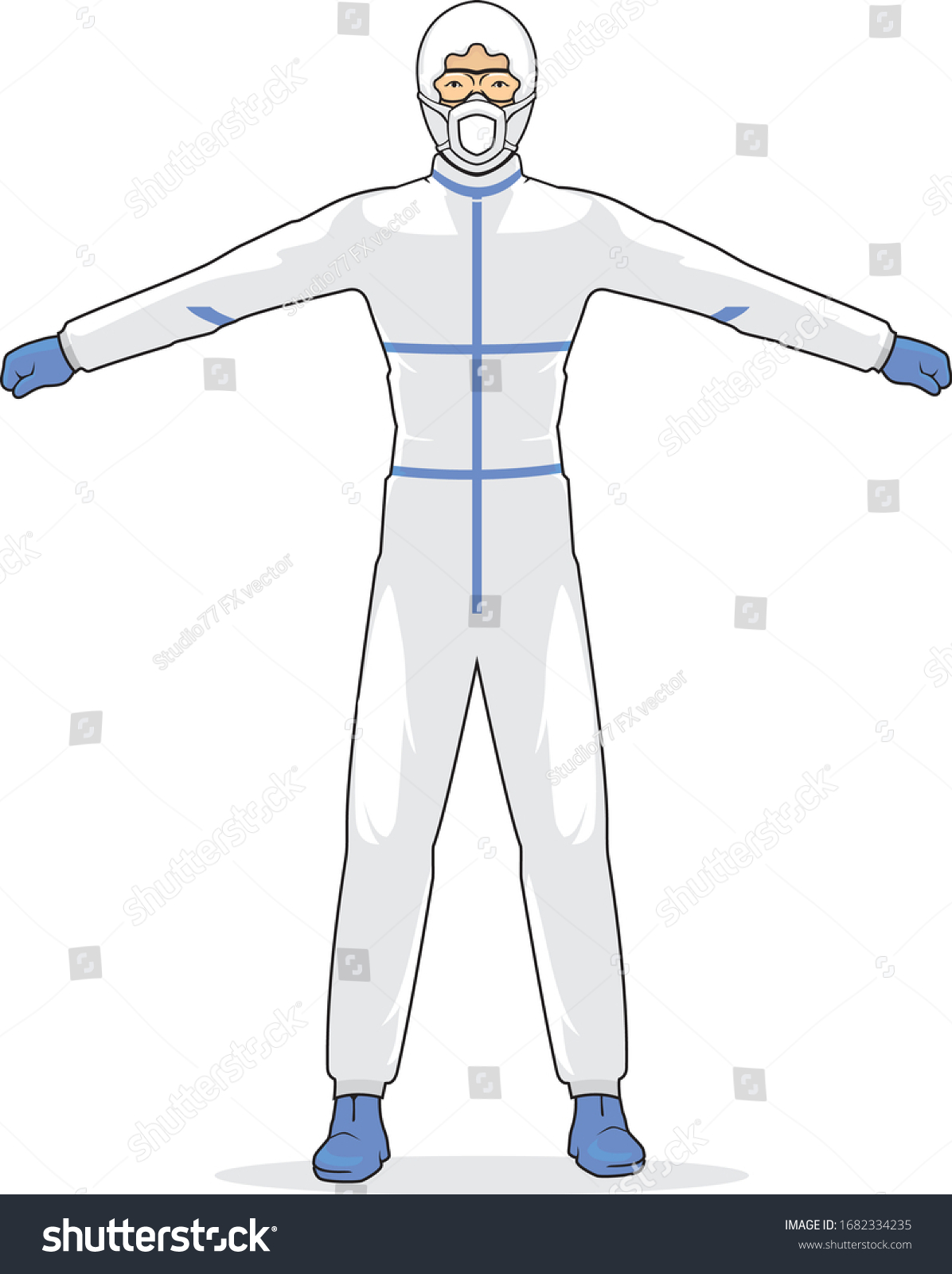 Personal Protective Equipment Front View: เวกเตอร์สต็อก (ปลอดค่า ...