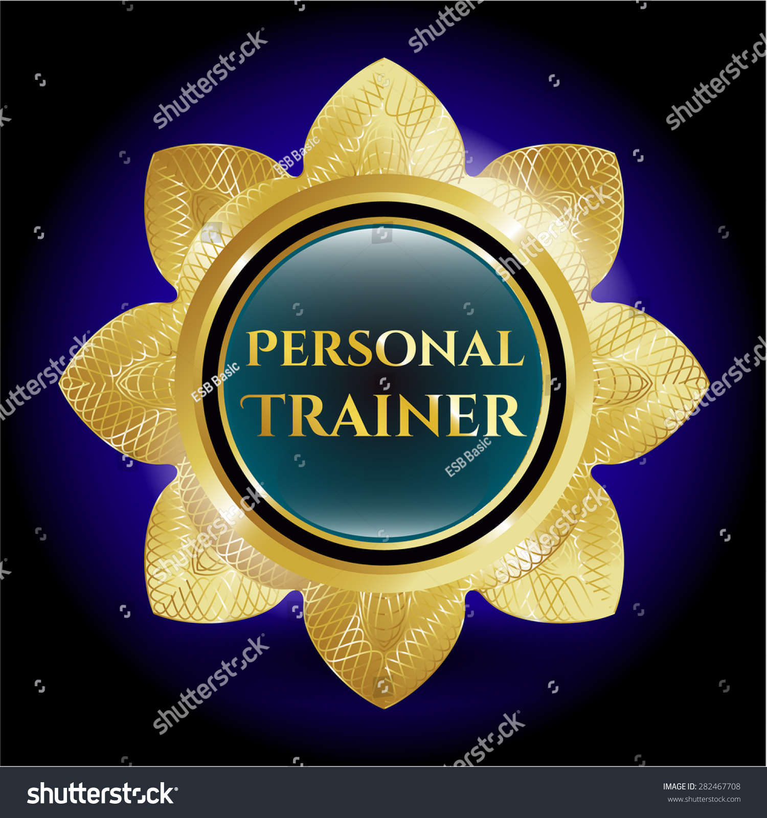 Personal Trainer Gold Badge Stock Vector (Royalty Free) 282467708