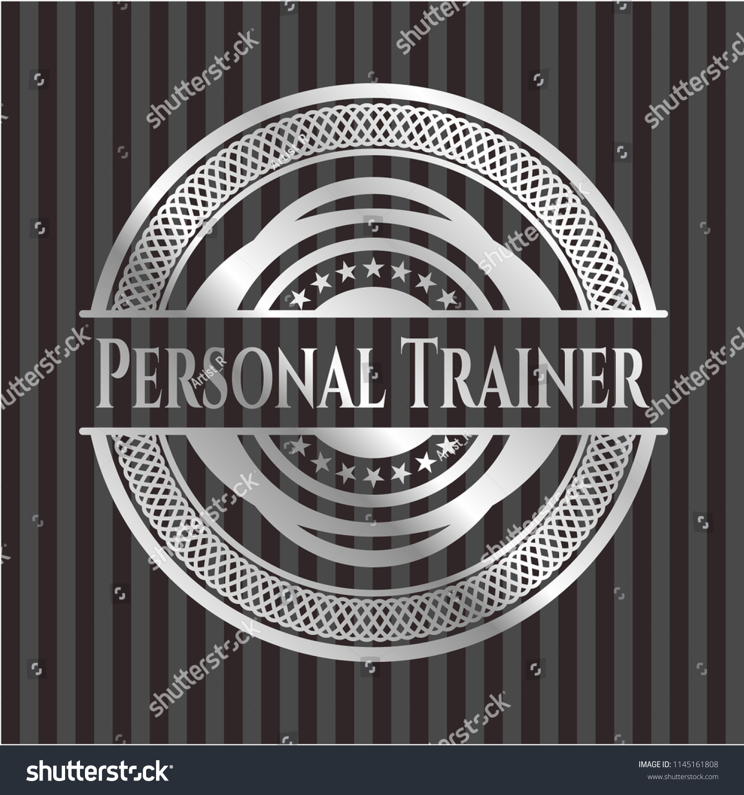 Personal Trainer Silver Shiny Emblem Stock Vector (Royalty Free ...