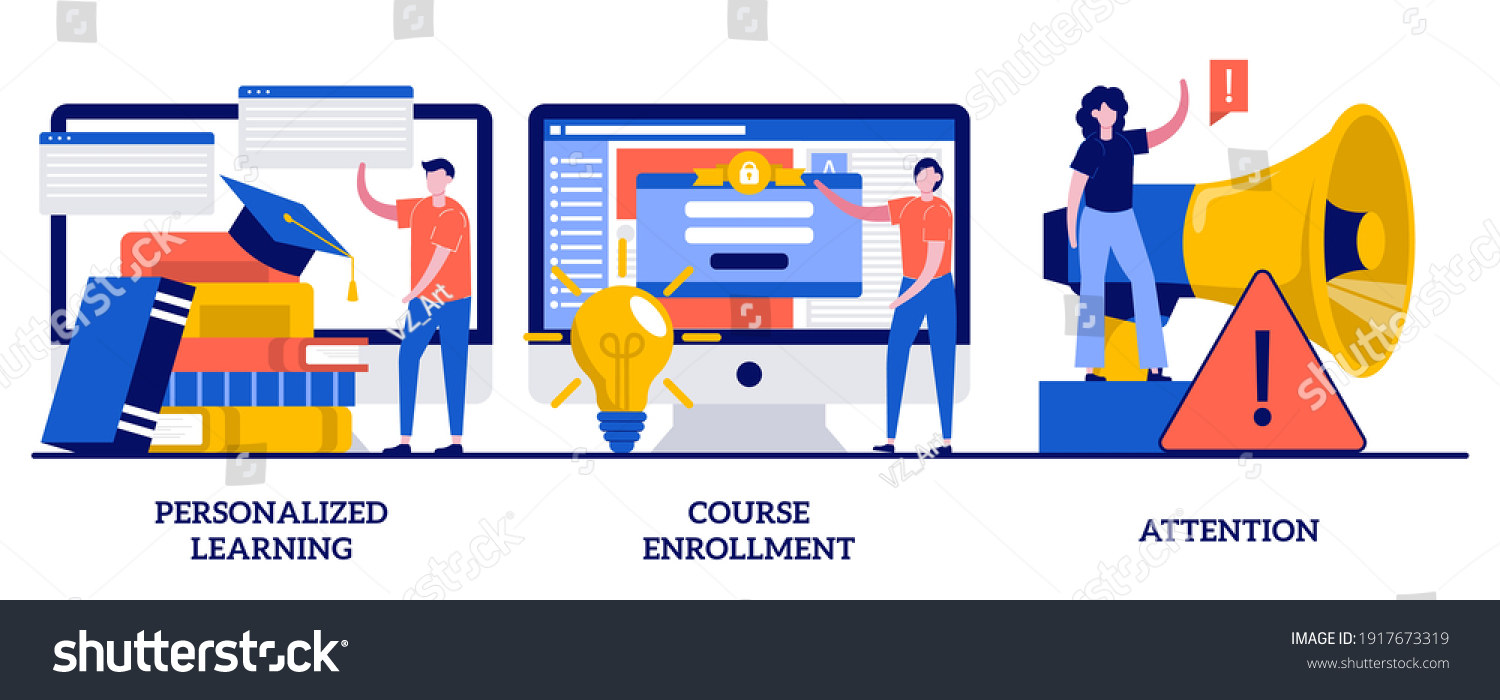 Personalized Learning Course Enrollment Attention Concept Stock Vector ...
