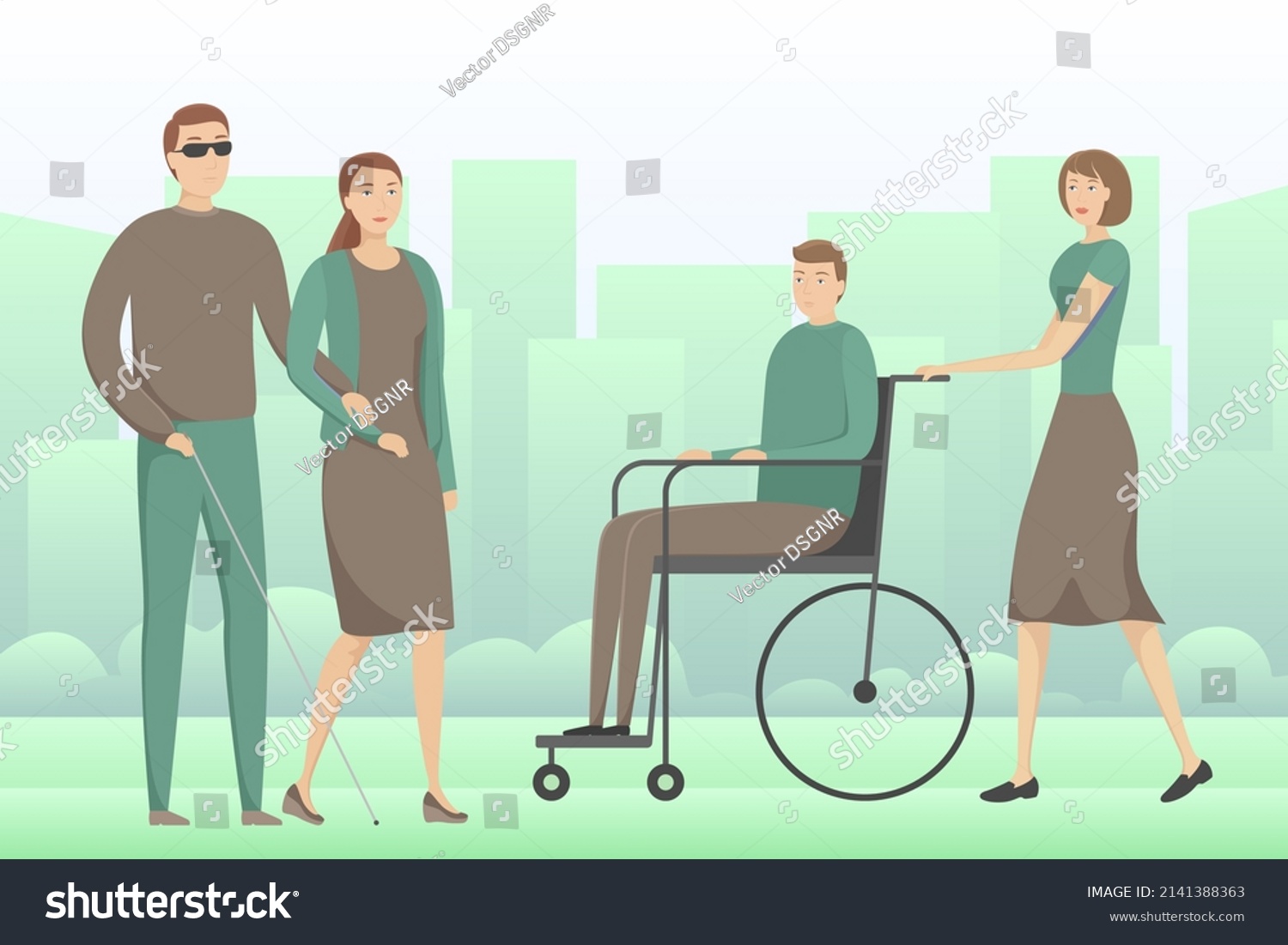 Persons Disabilities Vector Illustration Stock Vector (Royalty Free ...
