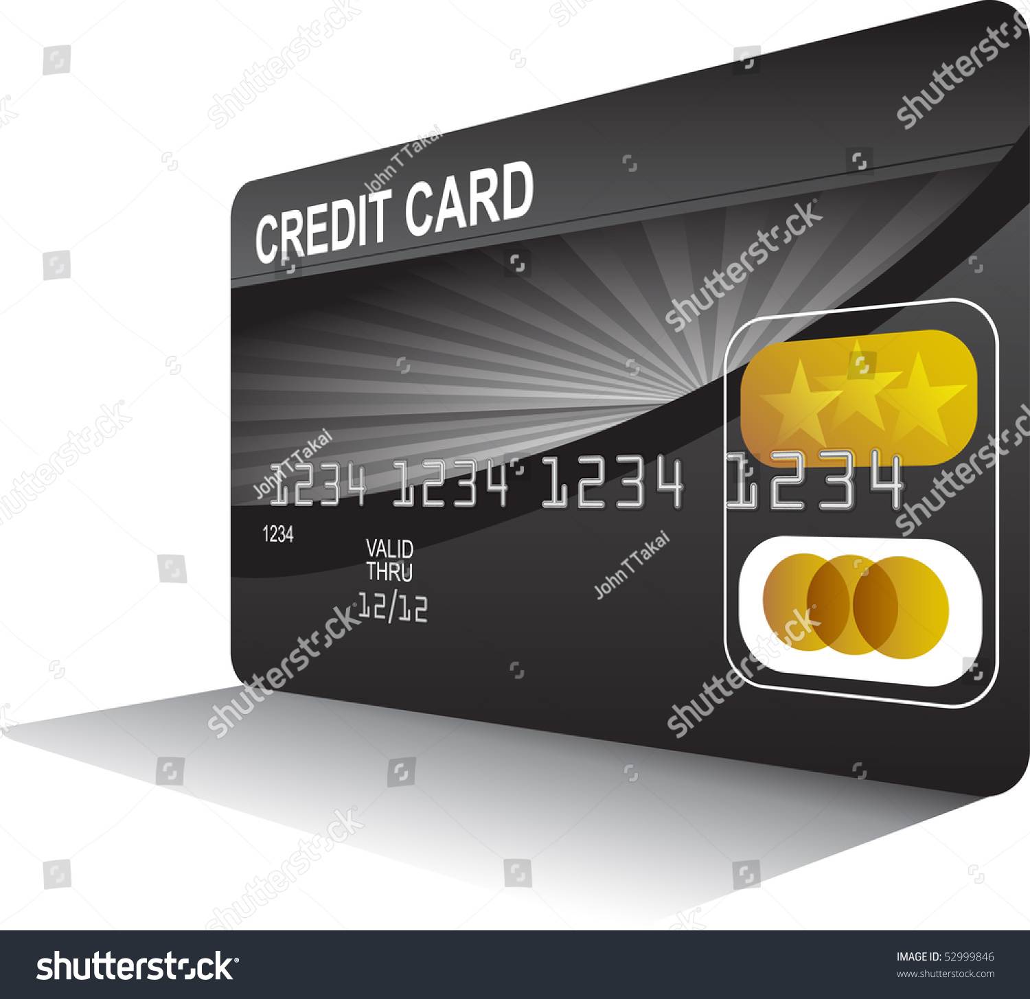 Perspective Credit Card Stock Vector (Royalty Free) 52999846