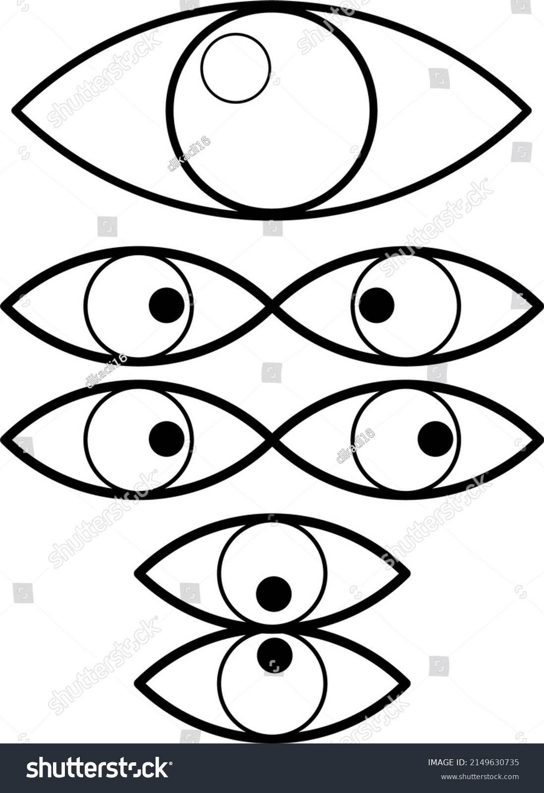 Perspective Eye Icon White Background Stock Vector (Royalty Free ...