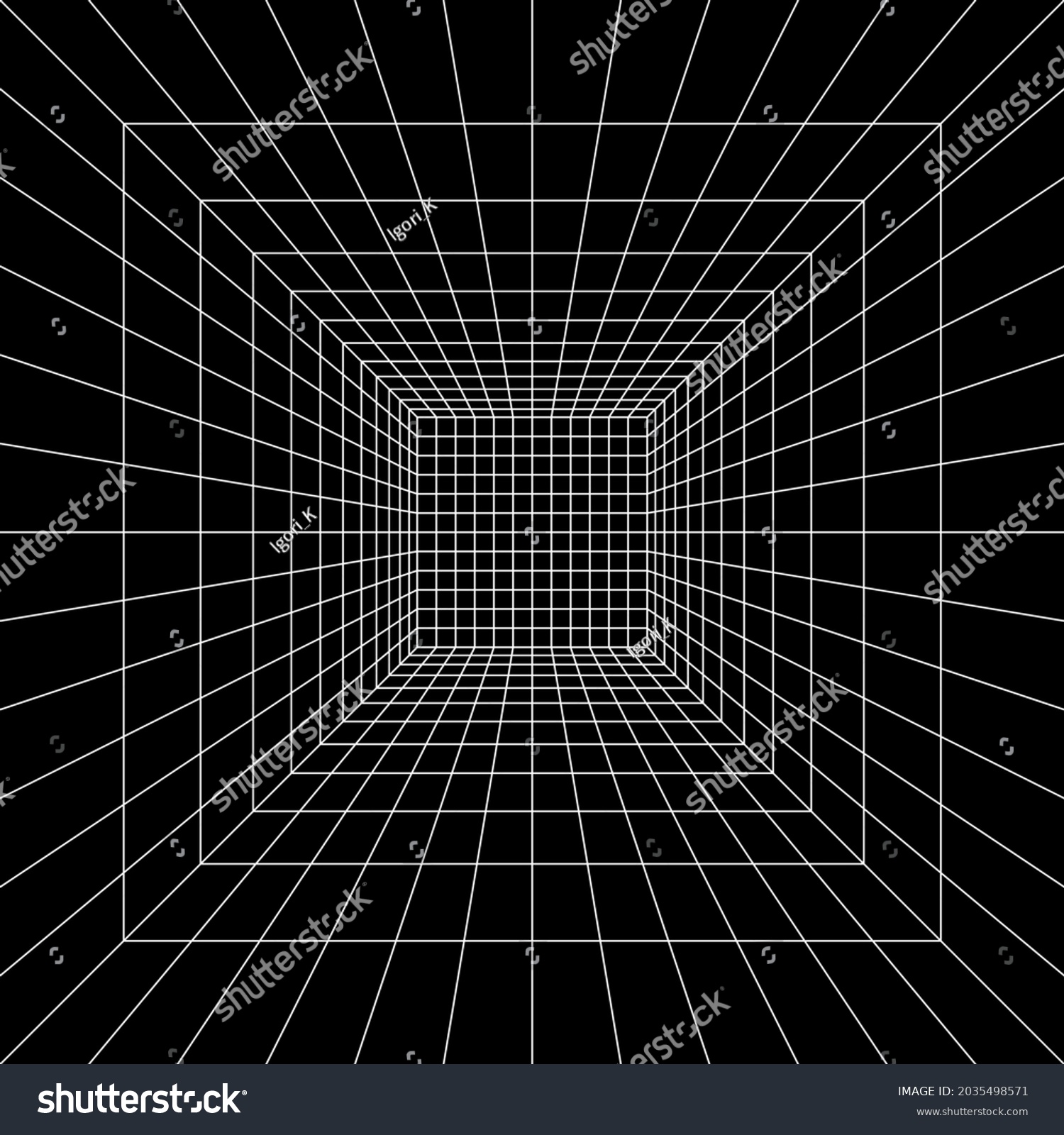 Perspective Grid Black Background Interior Vector Stock Vector (Royalty ...