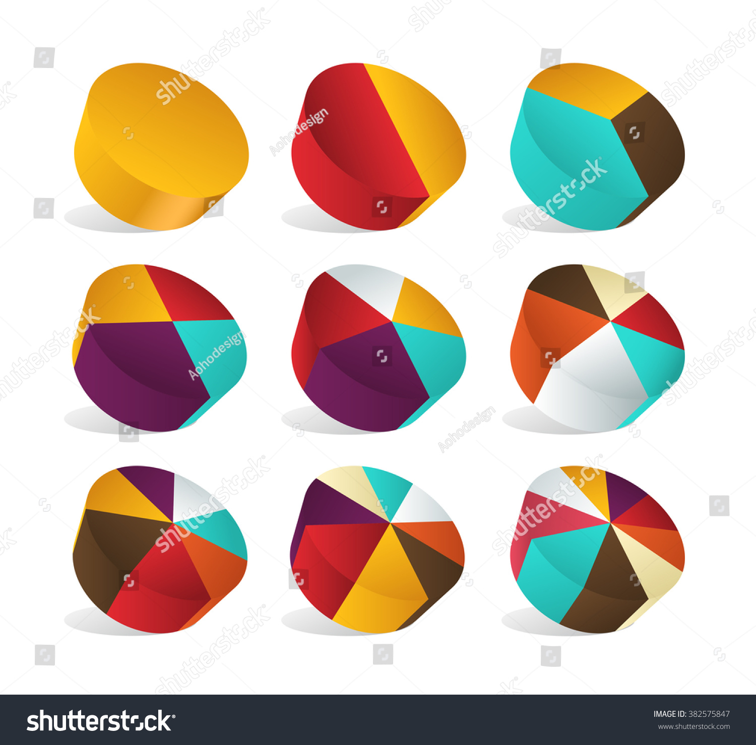 Perspective Pie Chart Slice Area Infographic Stock Vector (Royalty Free ...