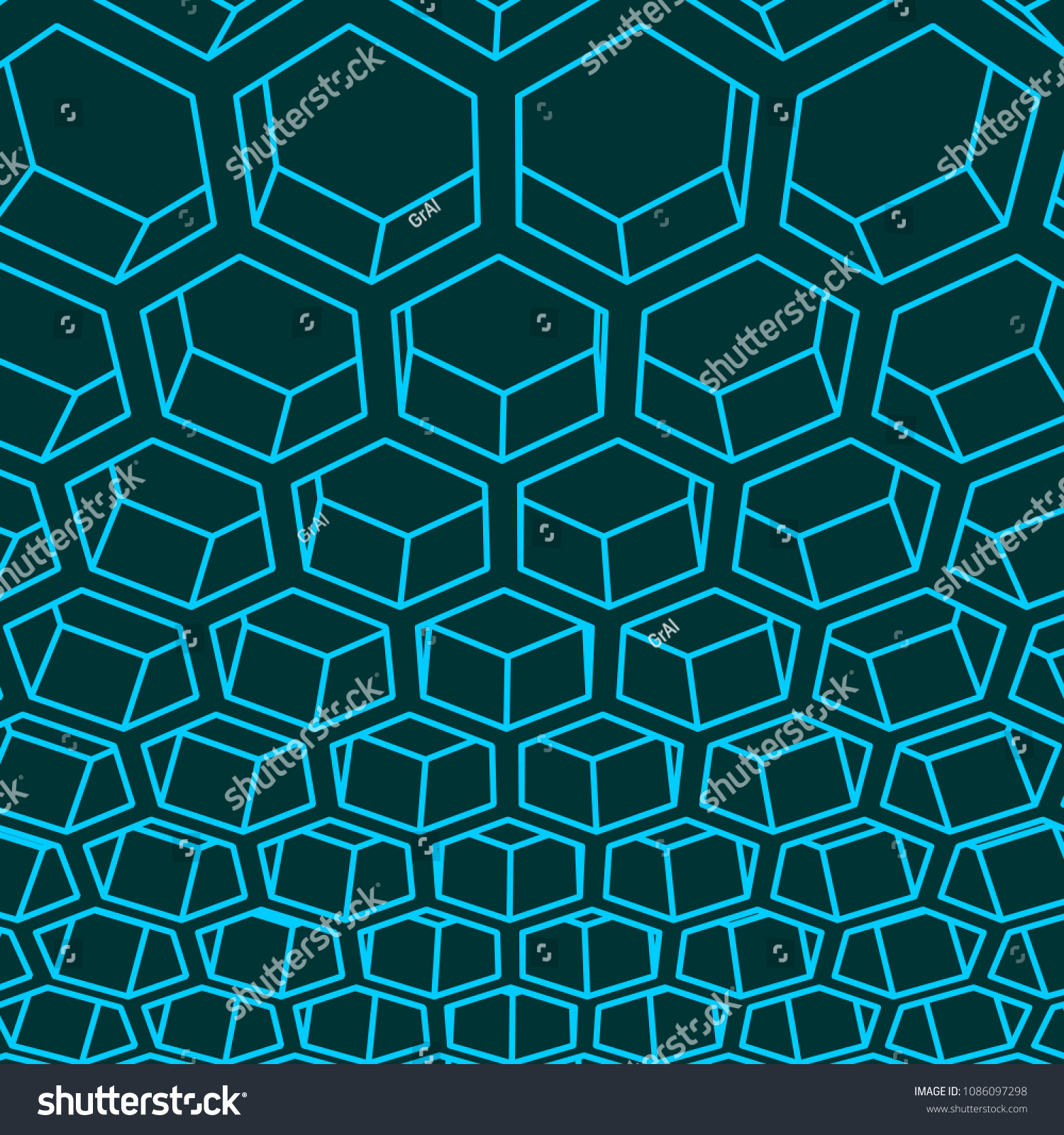 Perspective View On Honeycomb Hexagon Pattern Stock Vector (Royalty ...