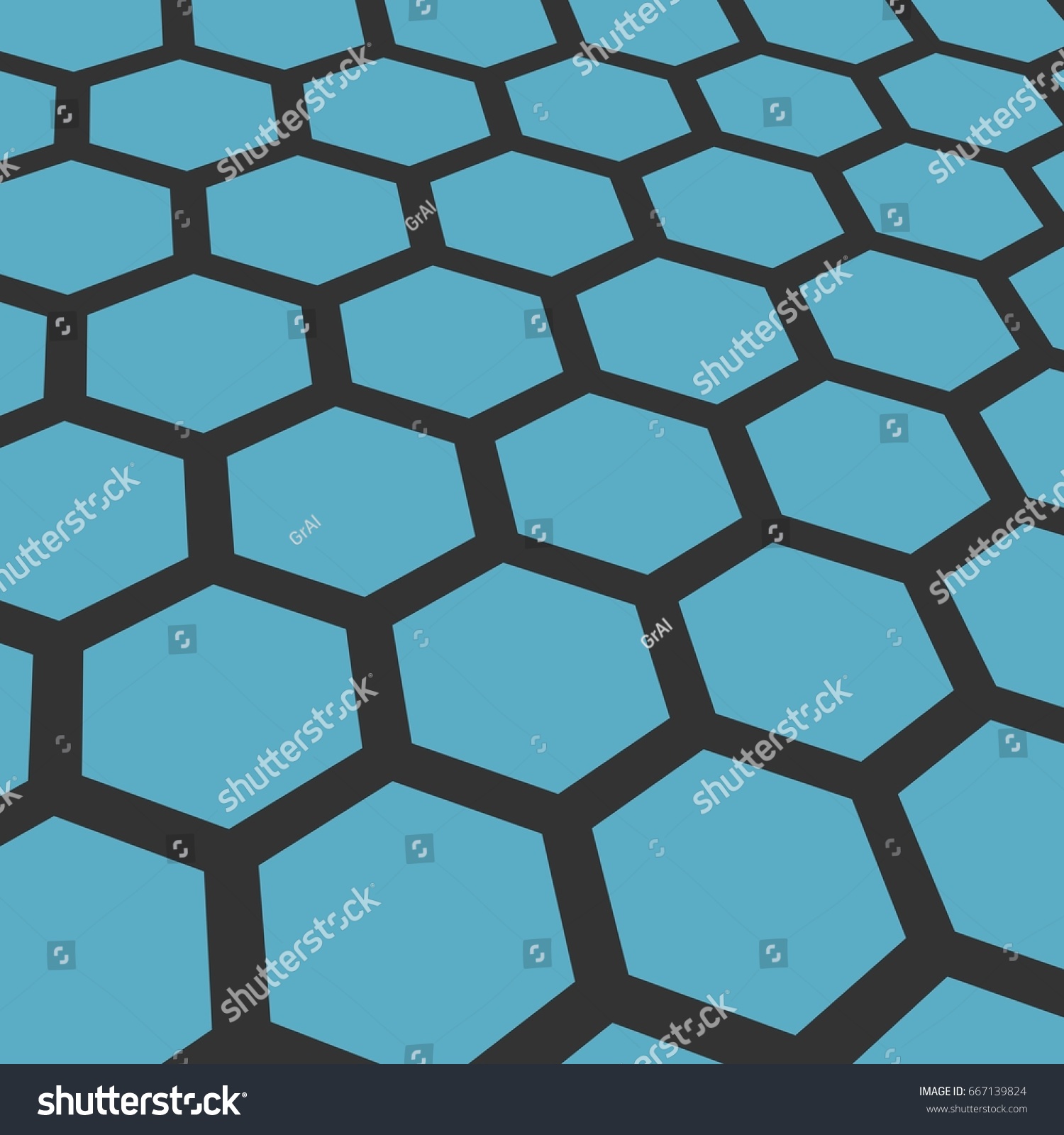 Perspective View On Honeycomb Hexagon Pattern Stock Vector (Royalty ...