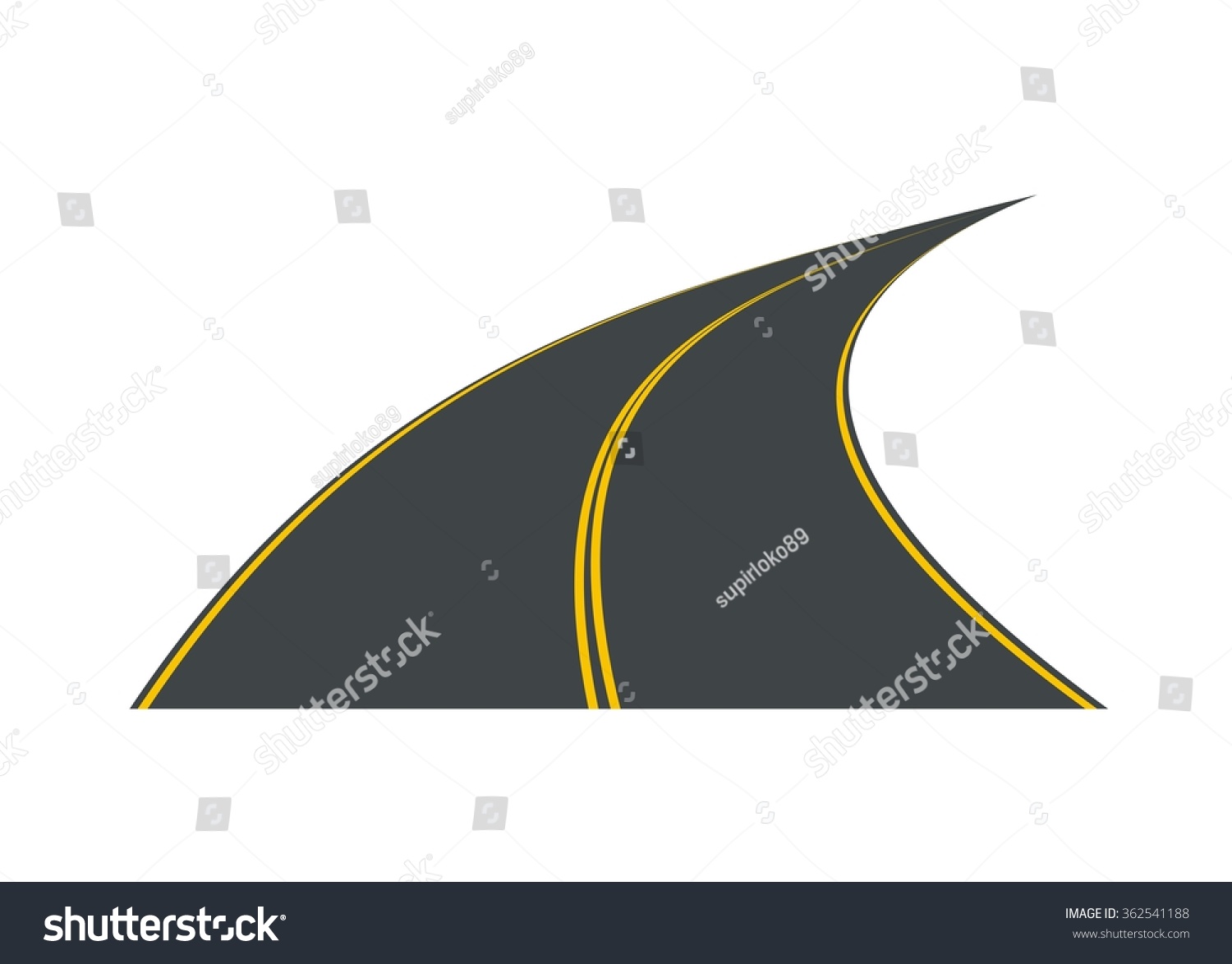 Perspective Winding Road Stock Vector (Royalty Free) 362541188
