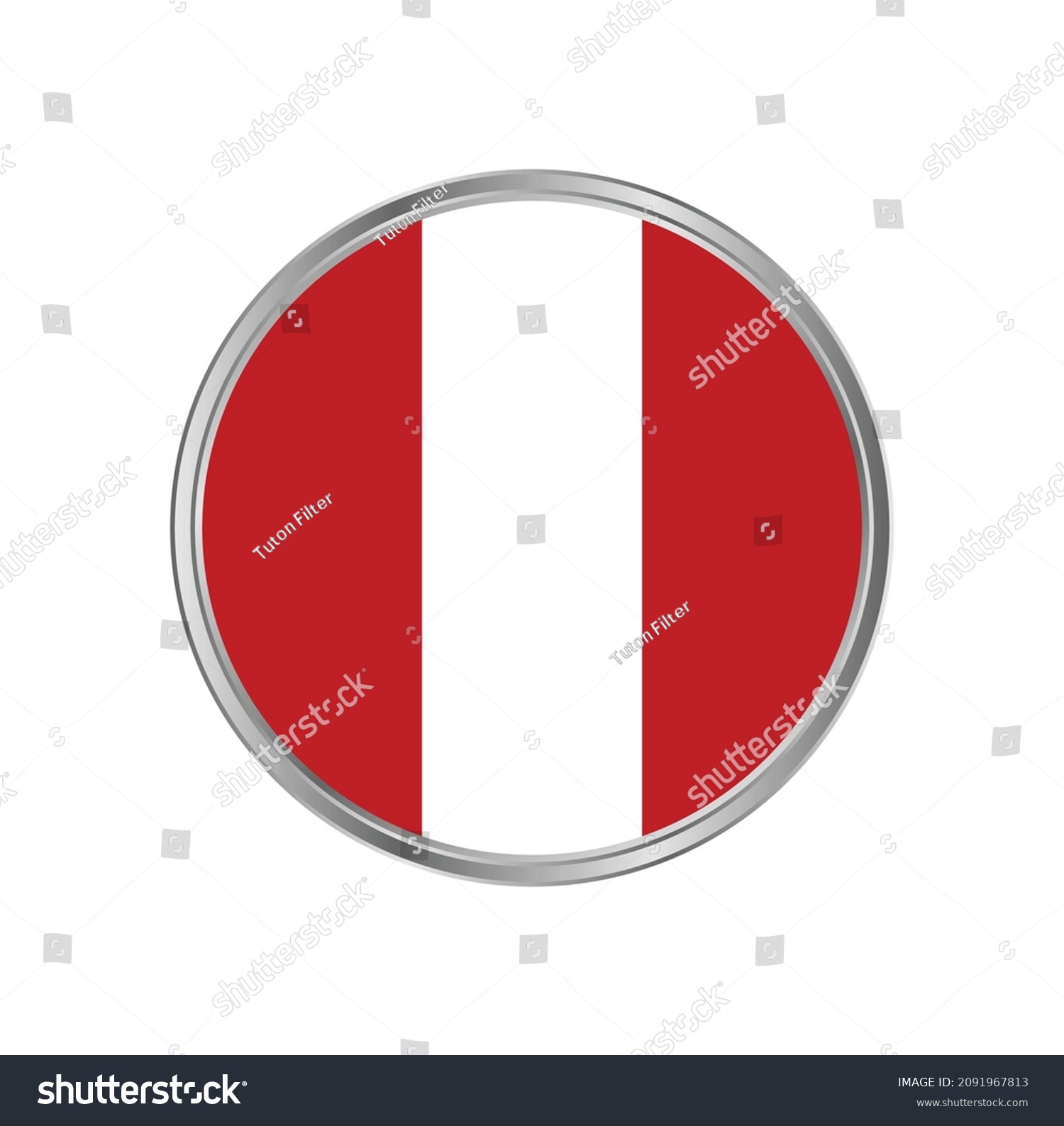 Peru Flag Silver Frame Vector Design Stock Vector (Royalty Free) 2091967813