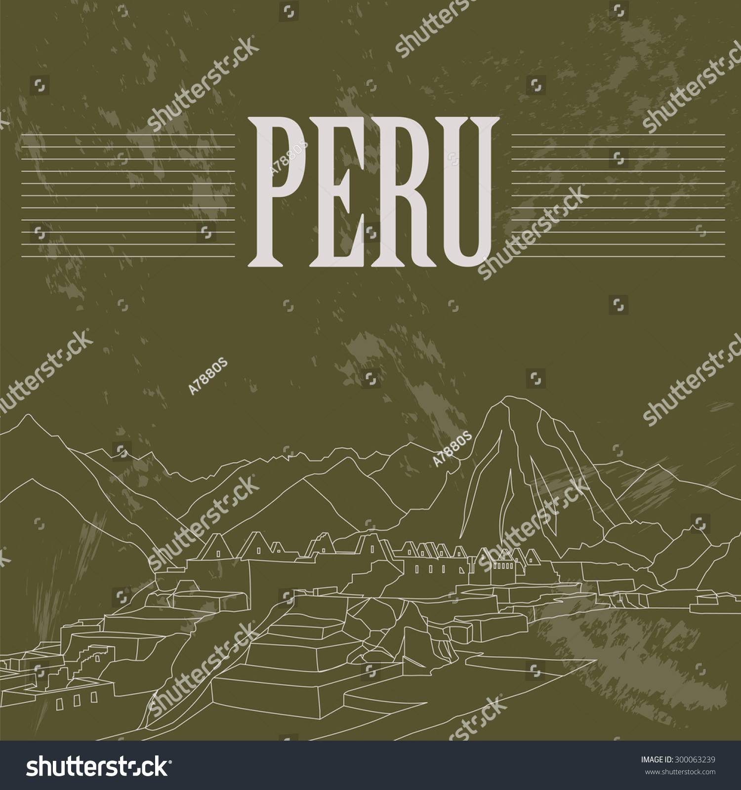Peru Landmarks Retro Styled Image Vector Stock Vector (Royalty Free ...