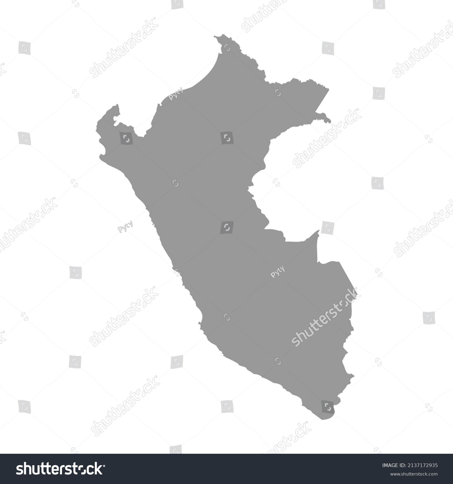 Peru Vector Country Map Silhouette Stock Vector (Royalty Free ...