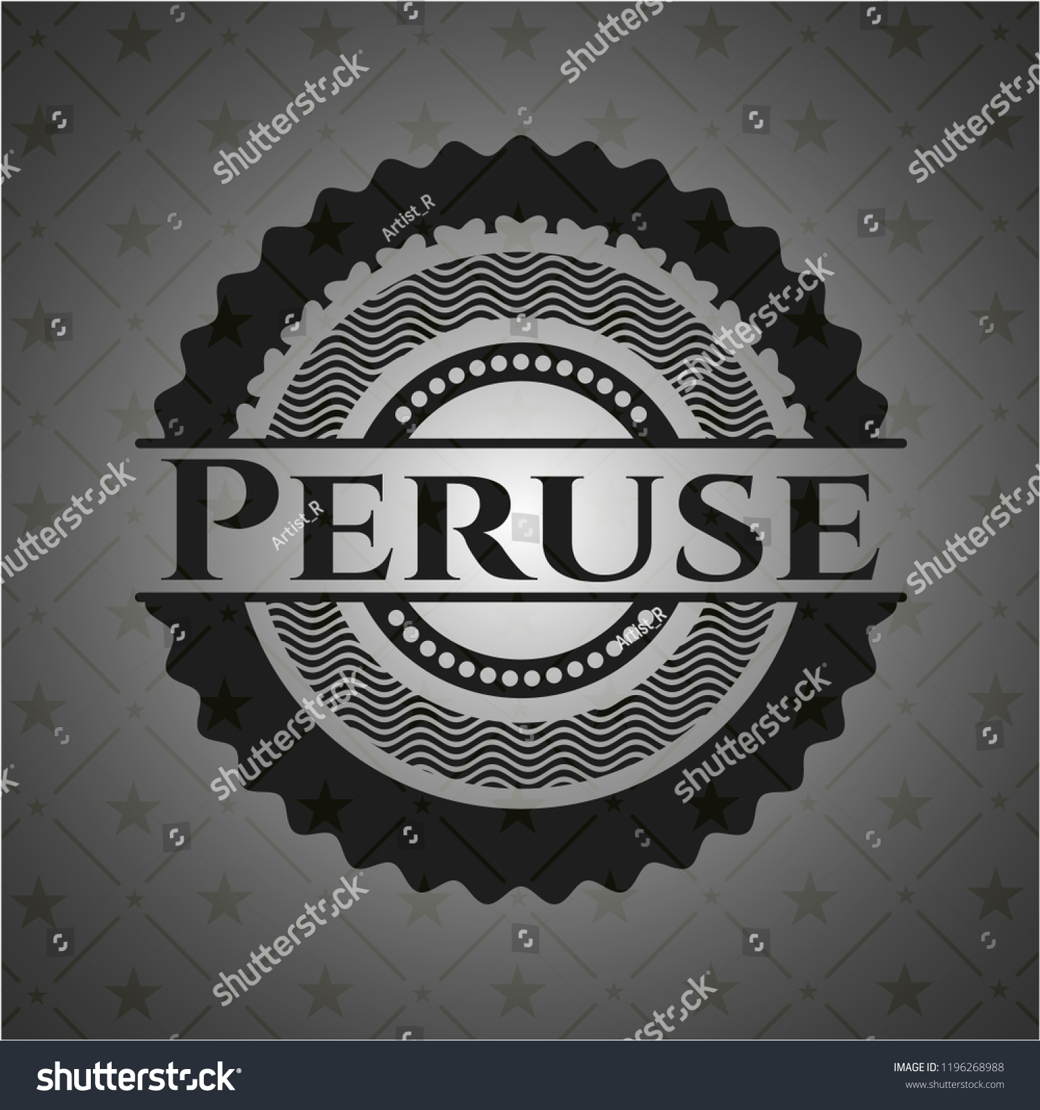 Peruse Dark Emblem Stock Vector (Royalty Free) 1196268988