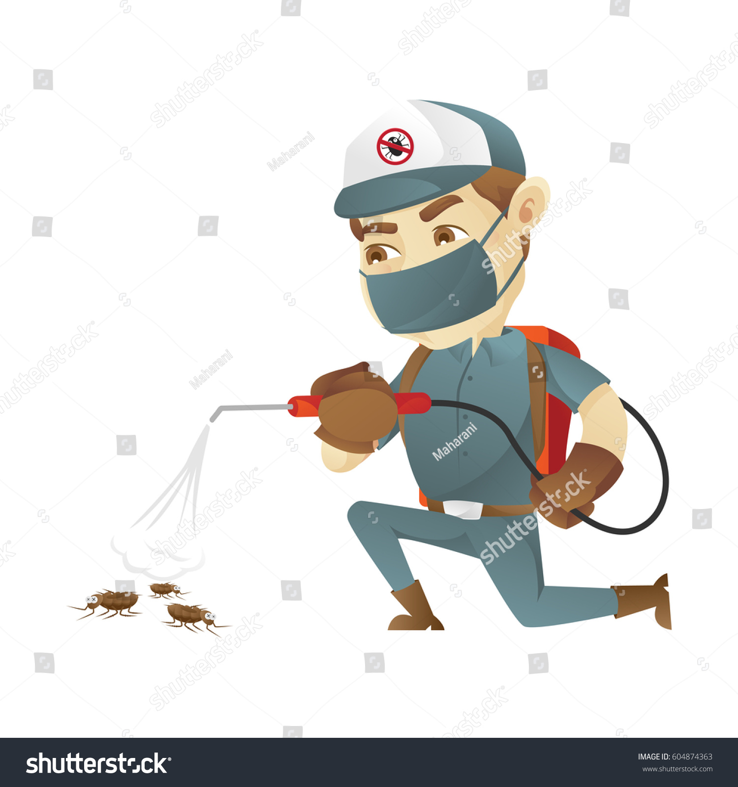 Pest Control Service Killing Bugs Stock Vector (Royalty Free) 604874363