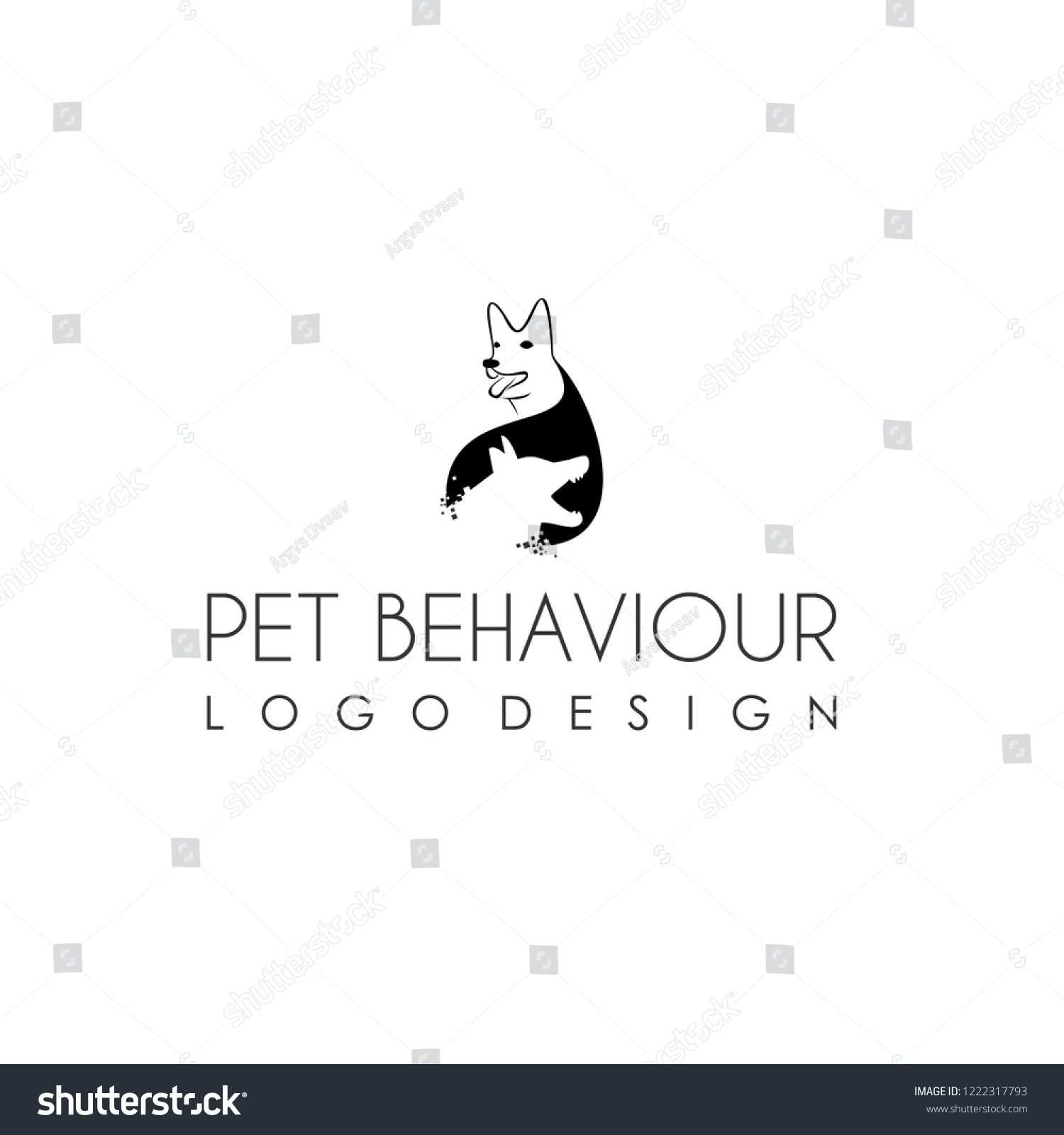 Pet Behaviour Logo Design Stock Vector (Royalty Free) 1222317793