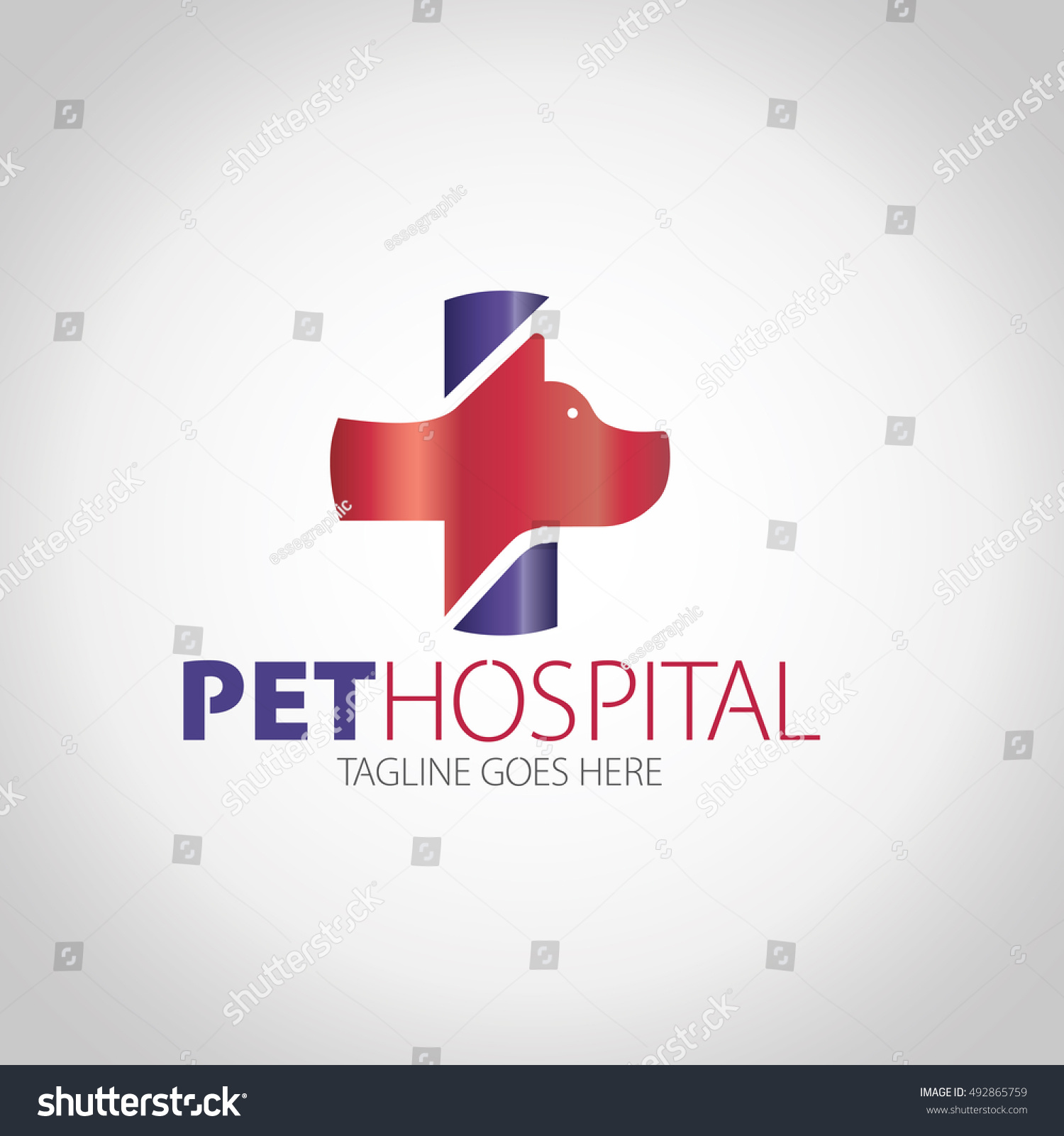Pet Hospital Logo Stock Vector (Royalty Free) 492865759
