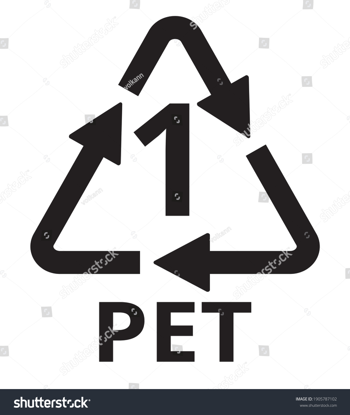 Icône PET, piktogramme du symbole Packaging : image vectorielle de ...