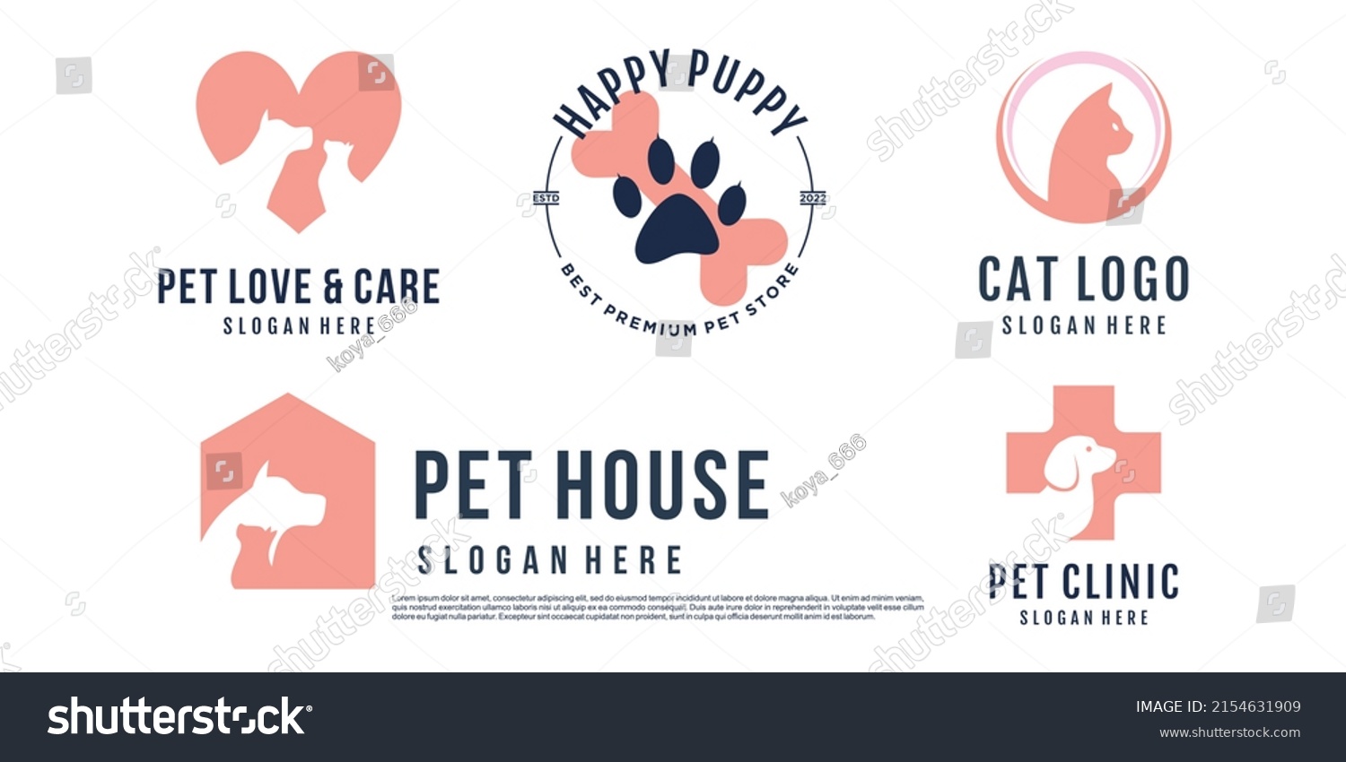 Pet Logo Design Creative Unique Element Stock Vector (Royalty Free ...