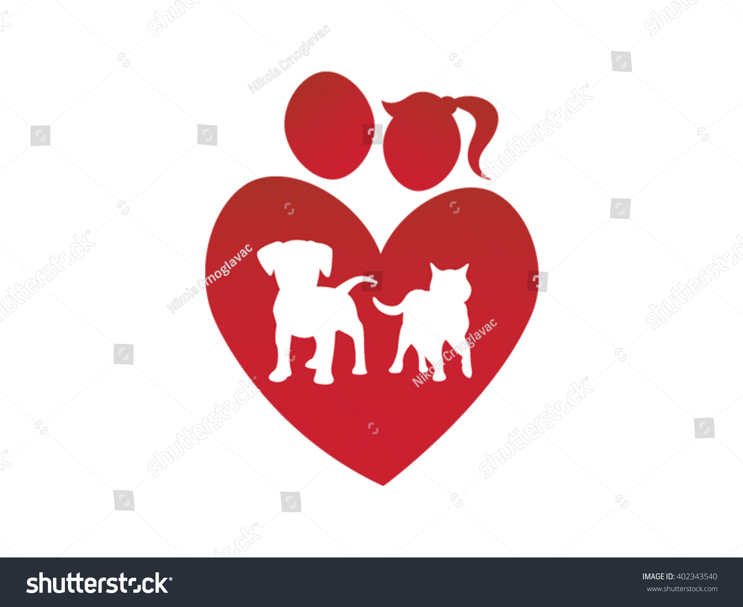 Pet Love Logo Stock Vector (Royalty Free) 402343540