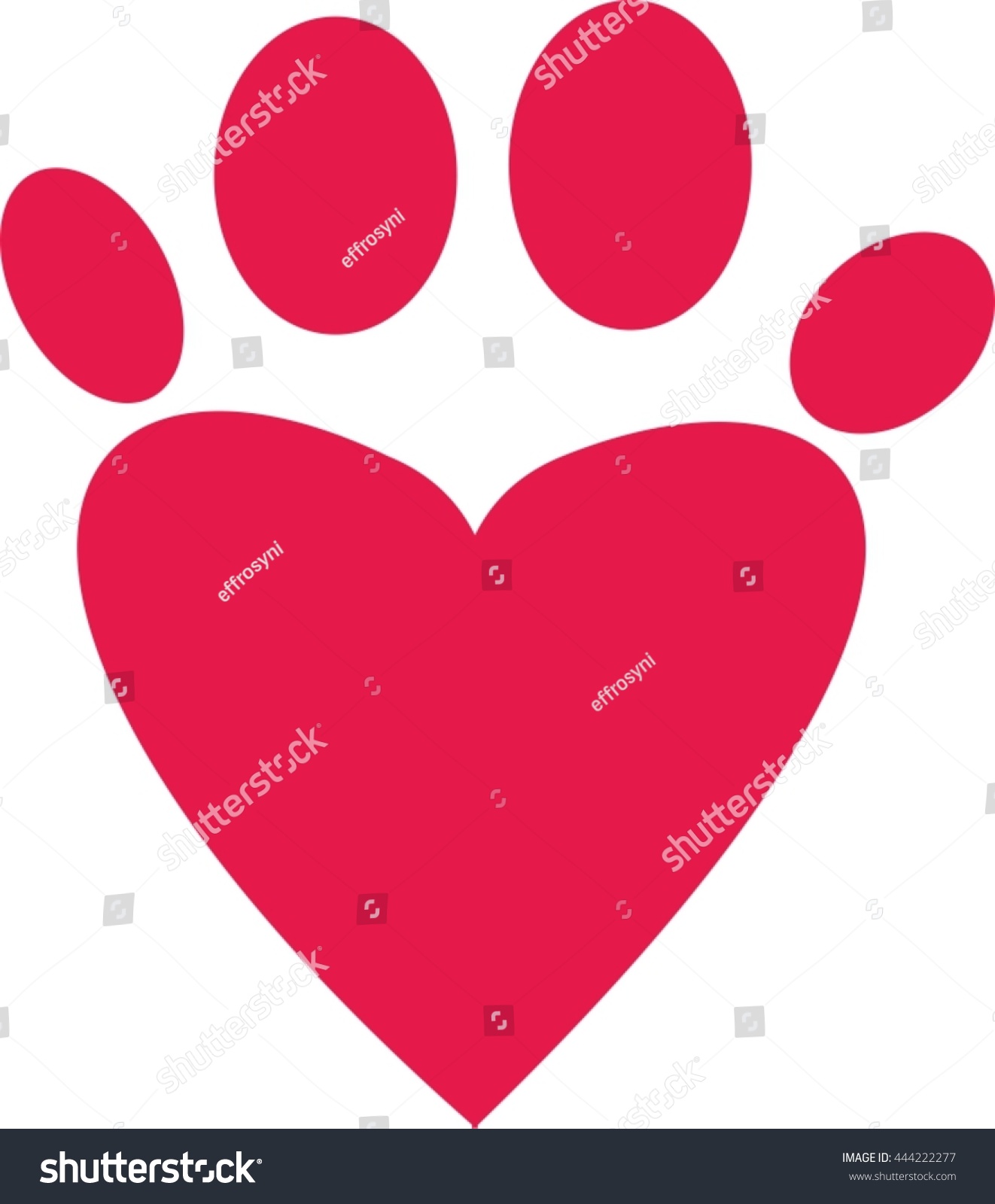 Pet Paw Icon Vector Stock Vector (Royalty Free) 444222277