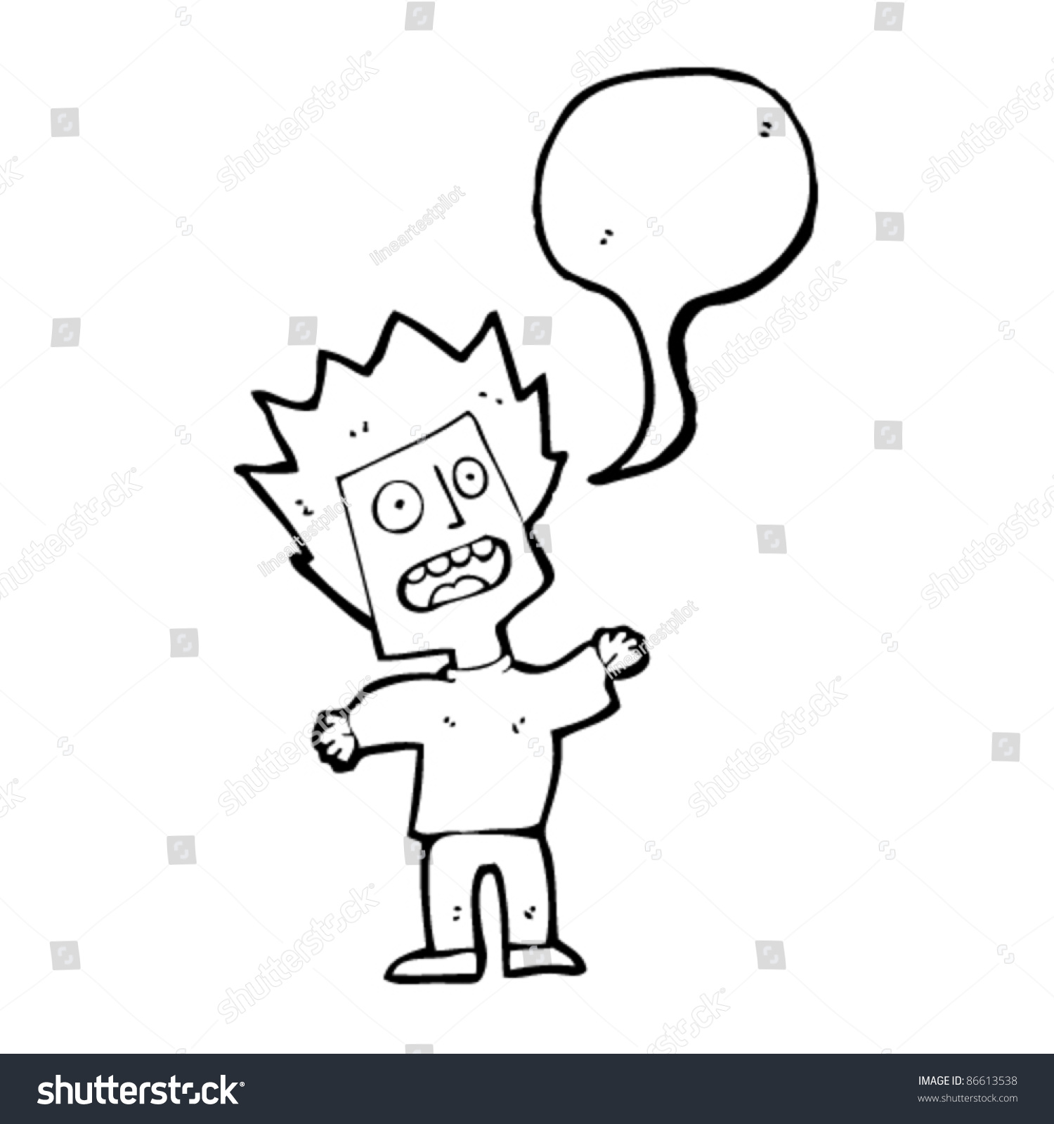 Petrified Boy Cartoon Stock Vector (Royalty Free) 86613538