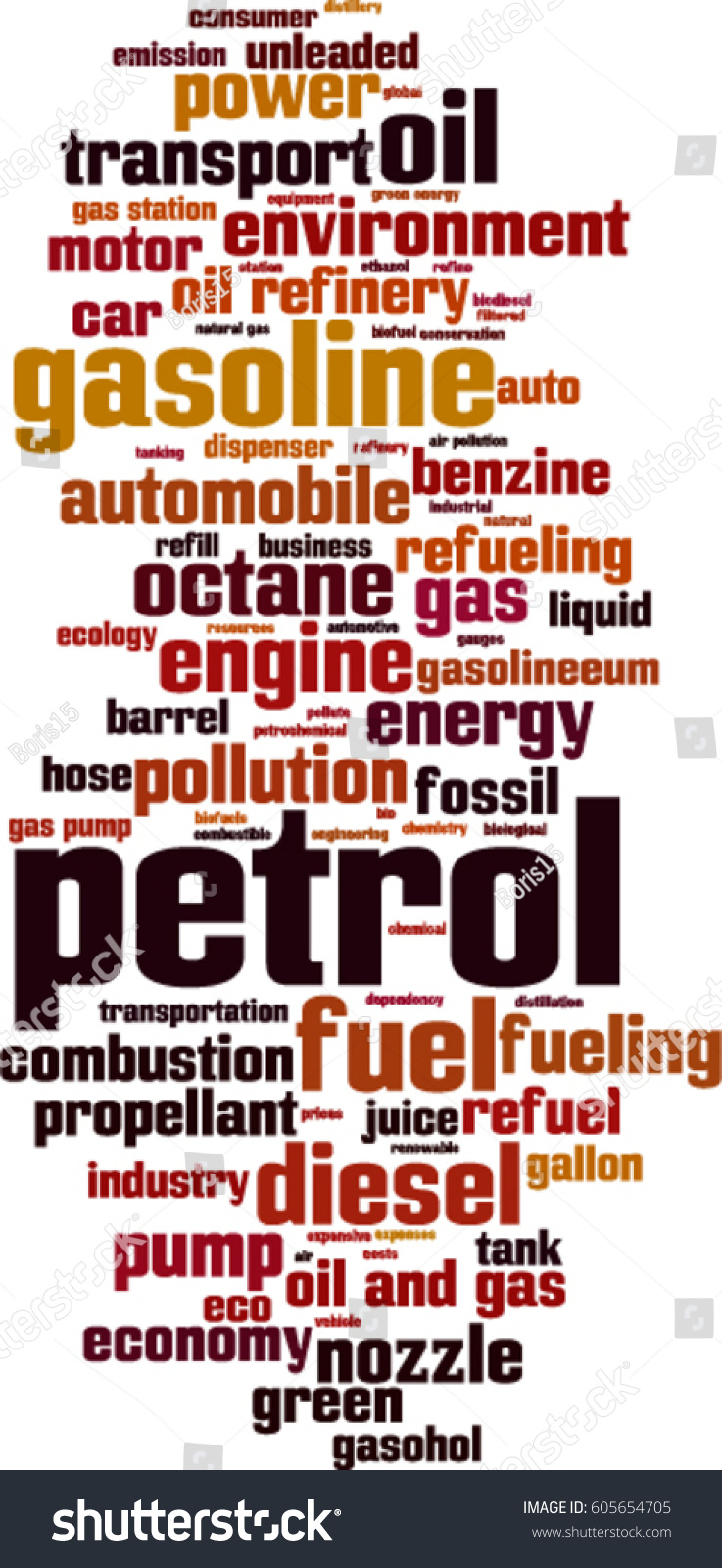 Vektor Stok Petrol Word Cloud Concept Vector Illustration (Tanpa ...