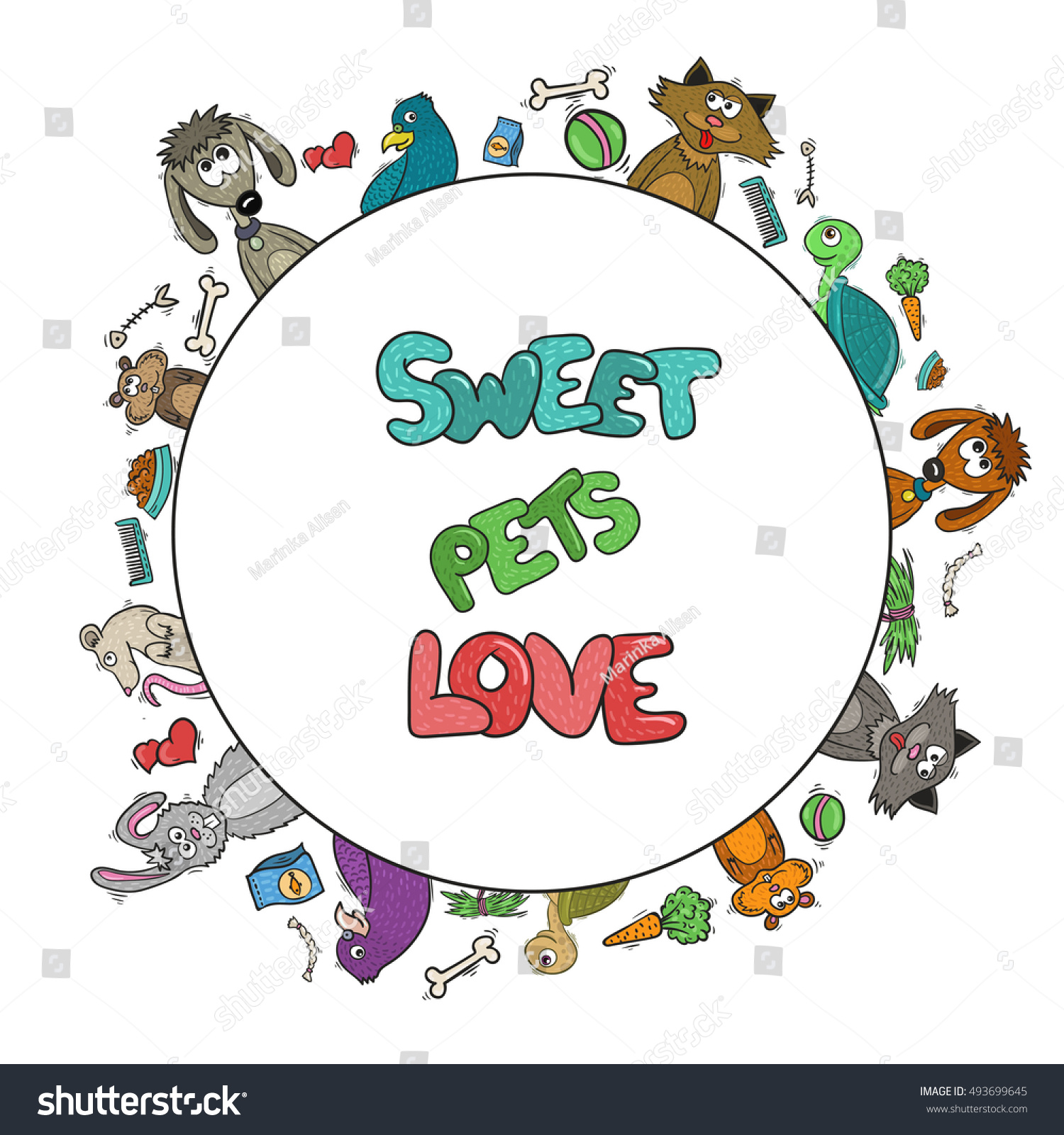 Pets Cartoon Frame Background Vector Home Stock Vector (Royalty Free ...