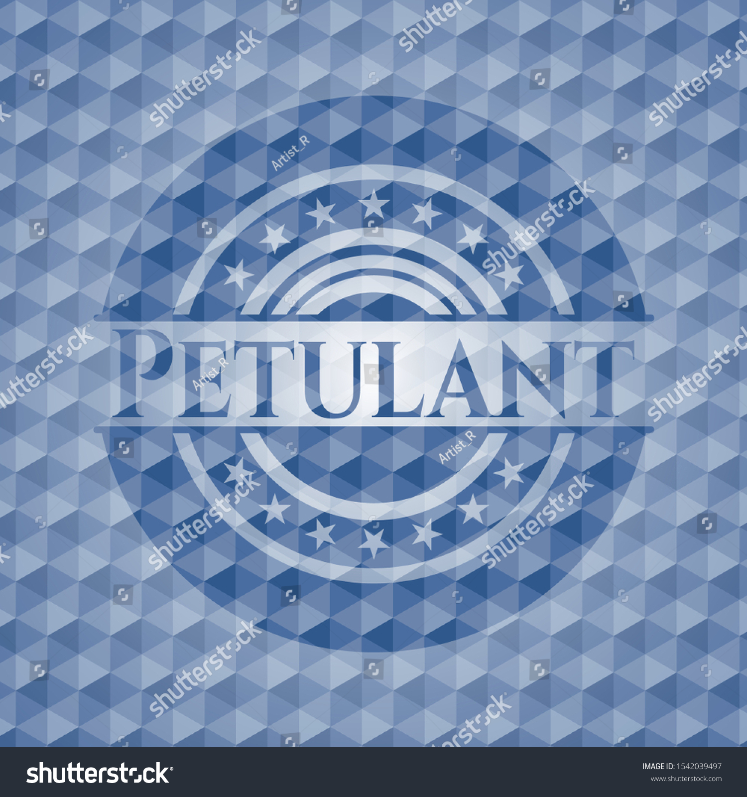 Petulant Blue Badge Geometric Pattern Background Stock Vector (Royalty ...