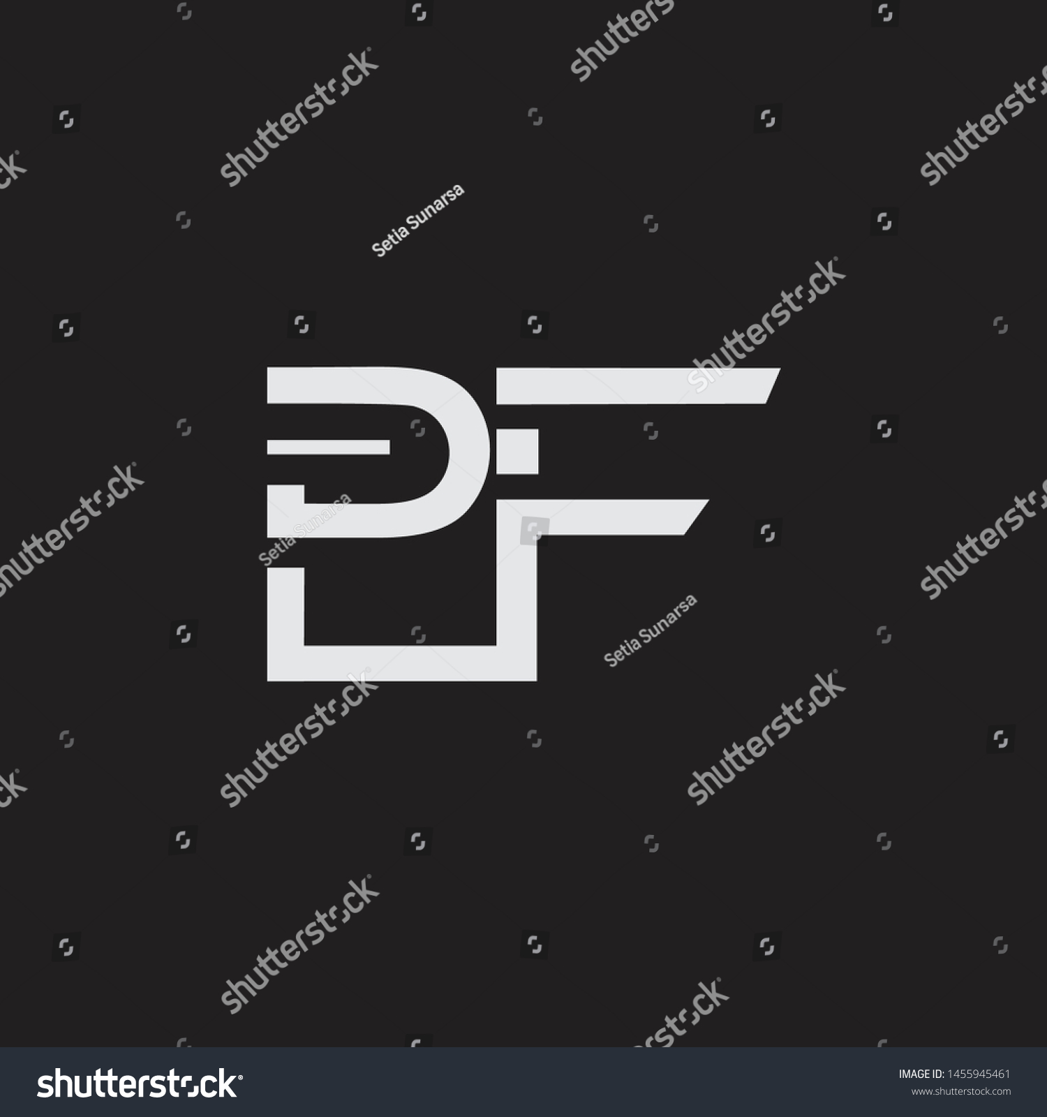 Pf Initial Logo Capital Letters Black Stock Vector (Royalty Free ...