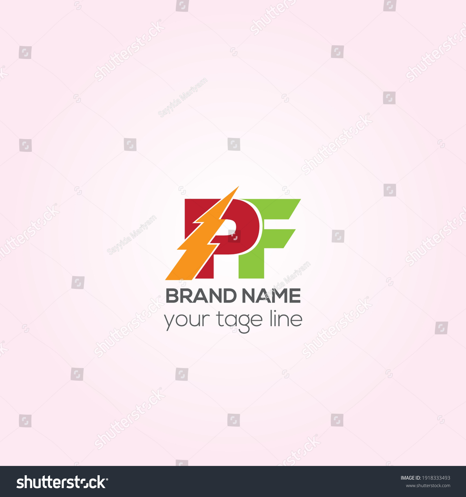 Pf Letters Vector Logo Design Creative Stock Vector (Royalty Free ...