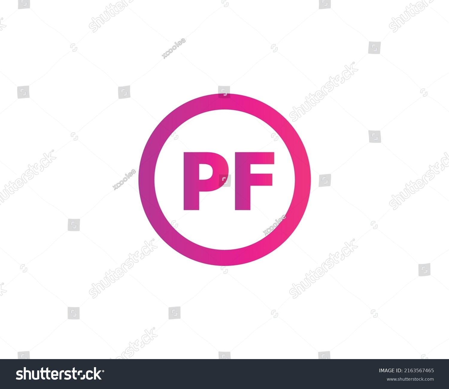 Pf Logo Design Vector Template Stock Vector (Royalty Free) 2163567465 ...