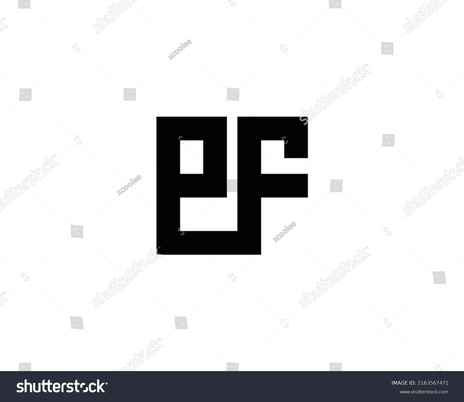 Pf Logo Design Vector Template Stock Vector (Royalty Free) 2163567471 ...