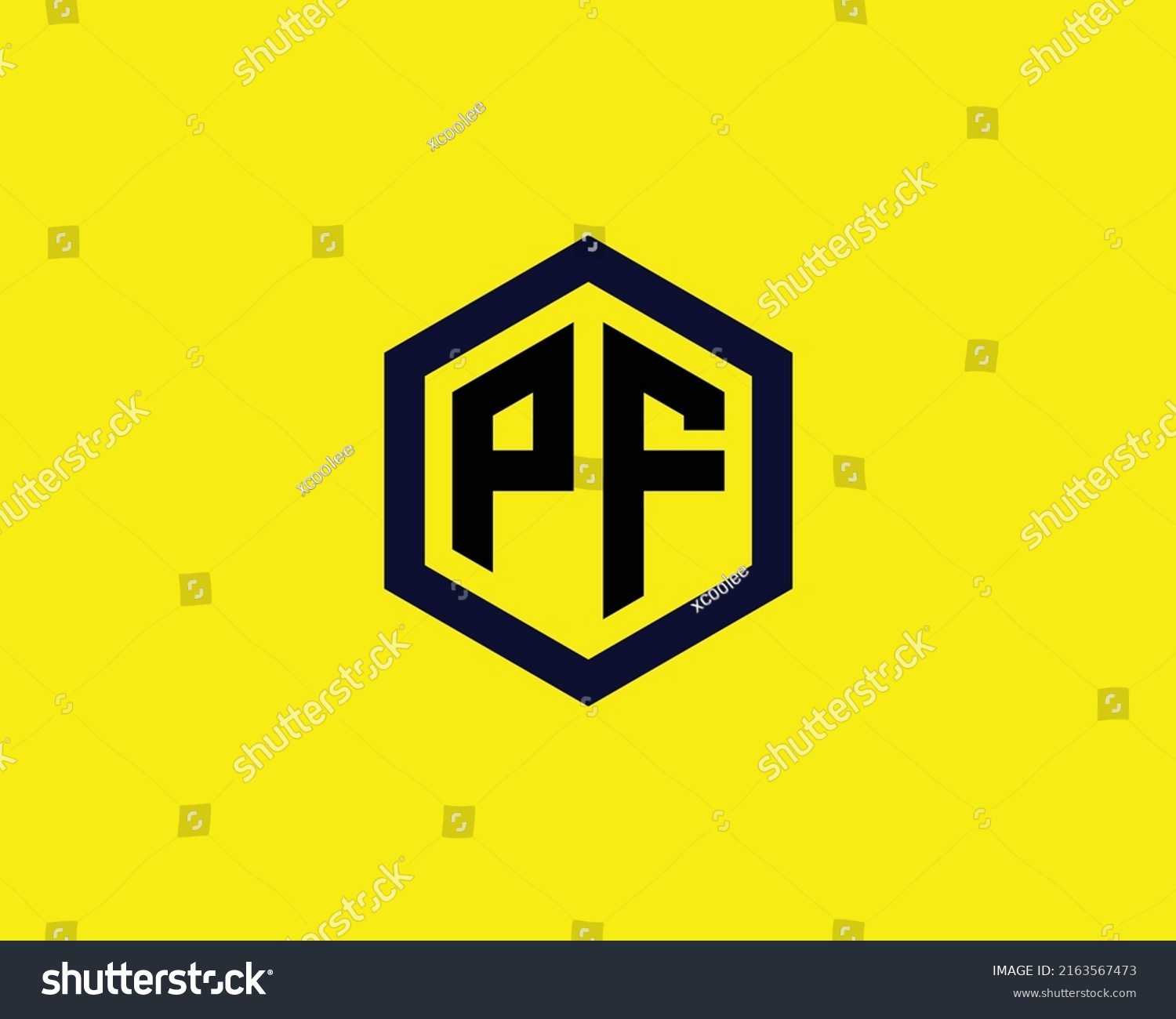 Pf Logo Design Vector Template Stock Vector (Royalty Free) 2163567473 ...