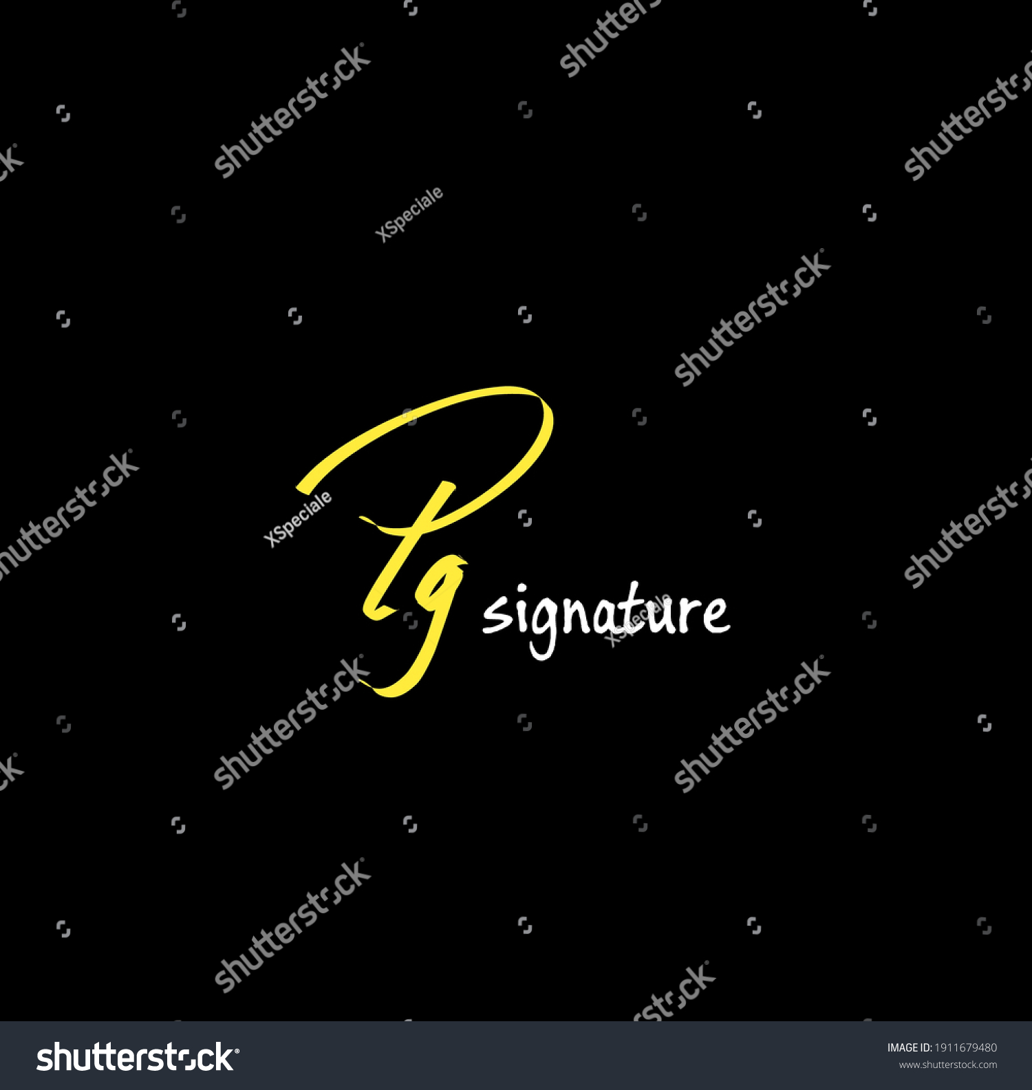 Pg Initial Handwritten Calligraphy Monogram Logo Stock Vector (Royalty ...
