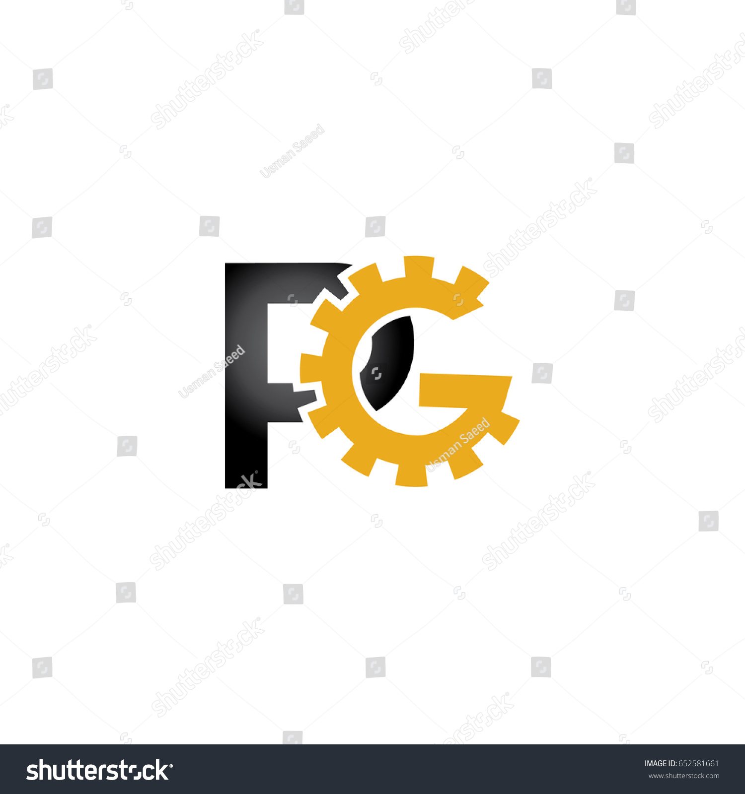 Pg Letter Gear Logo: vector de stock (libre de regalías) 652581661 ...