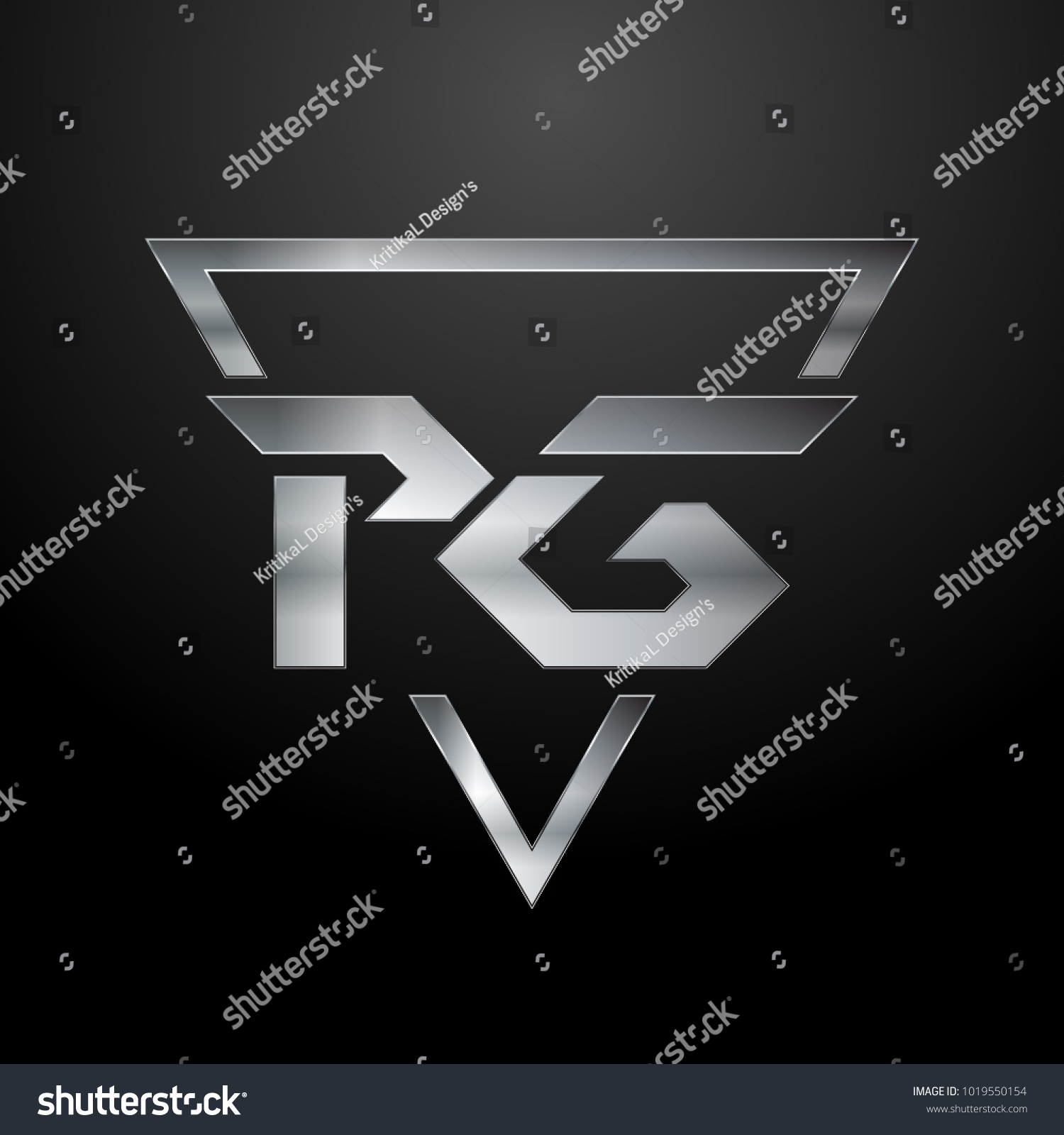 Pg Logo Metal Logo Silver Logo Stock Vector (Royalty Free) 1019550154
